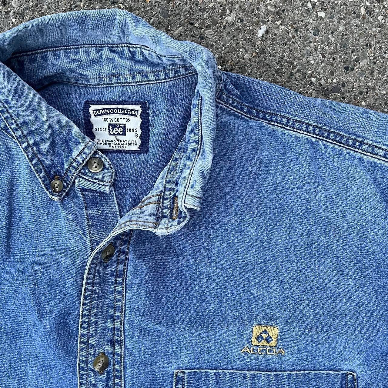 Vintage Lee Denim Button Up Perfect Condition Size:... - Depop