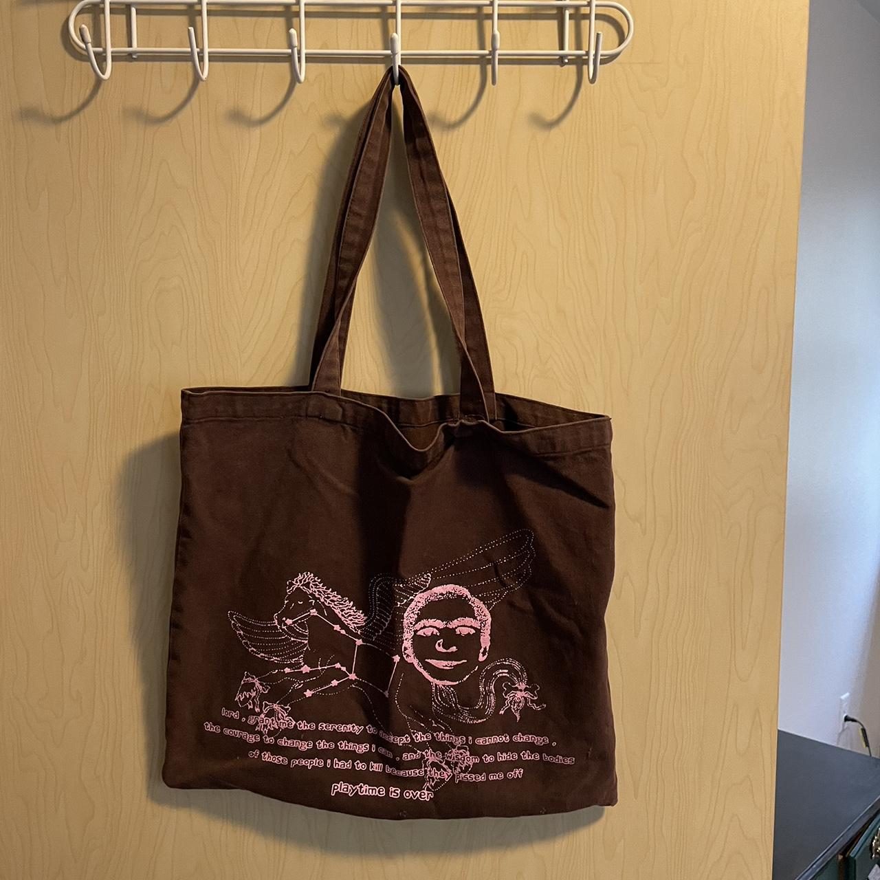 happy99 tote bag this bag has shrank a bit but still... - Depop