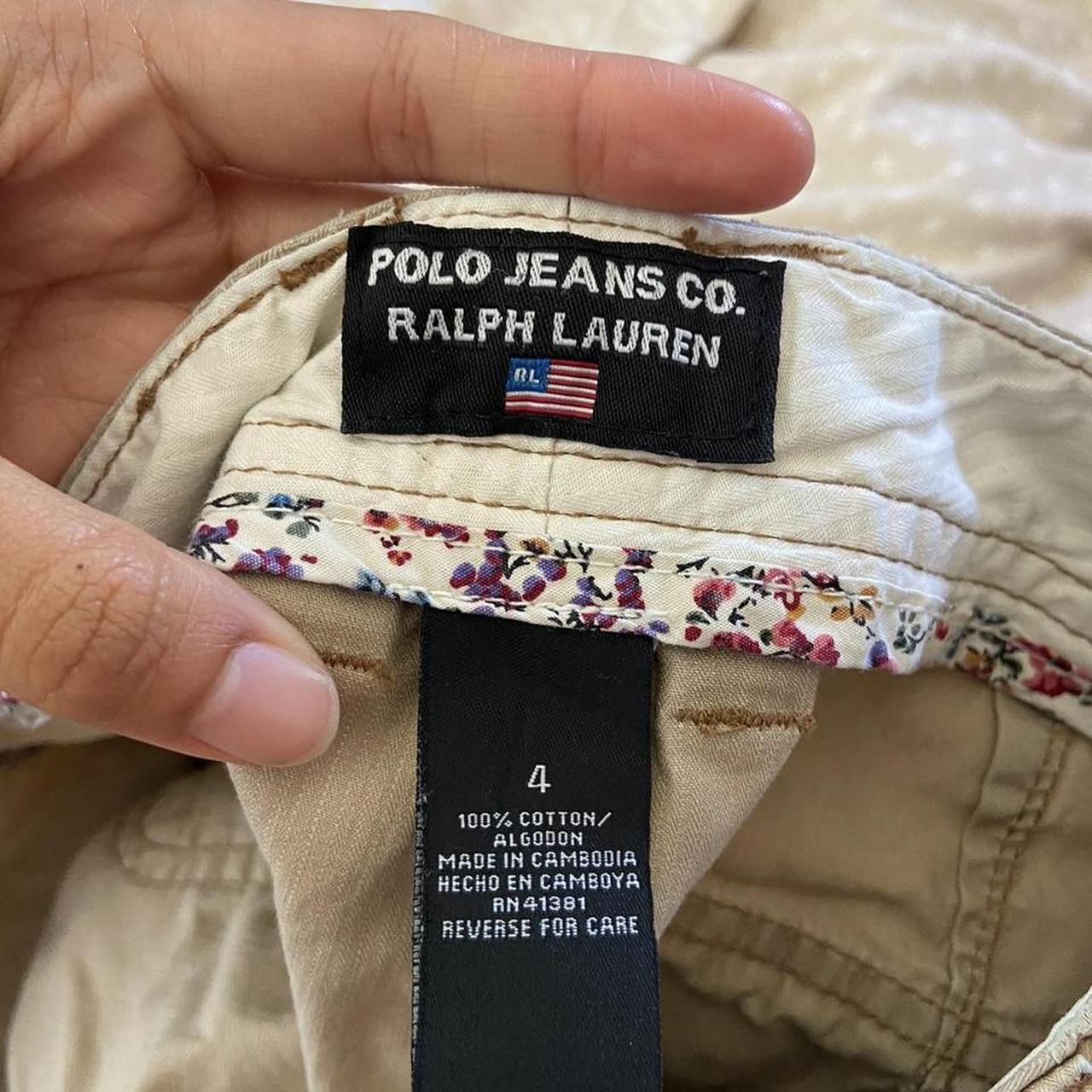 Vintage Polo Ralph Lauren cargo shorts •size 4 •tan... - Depop