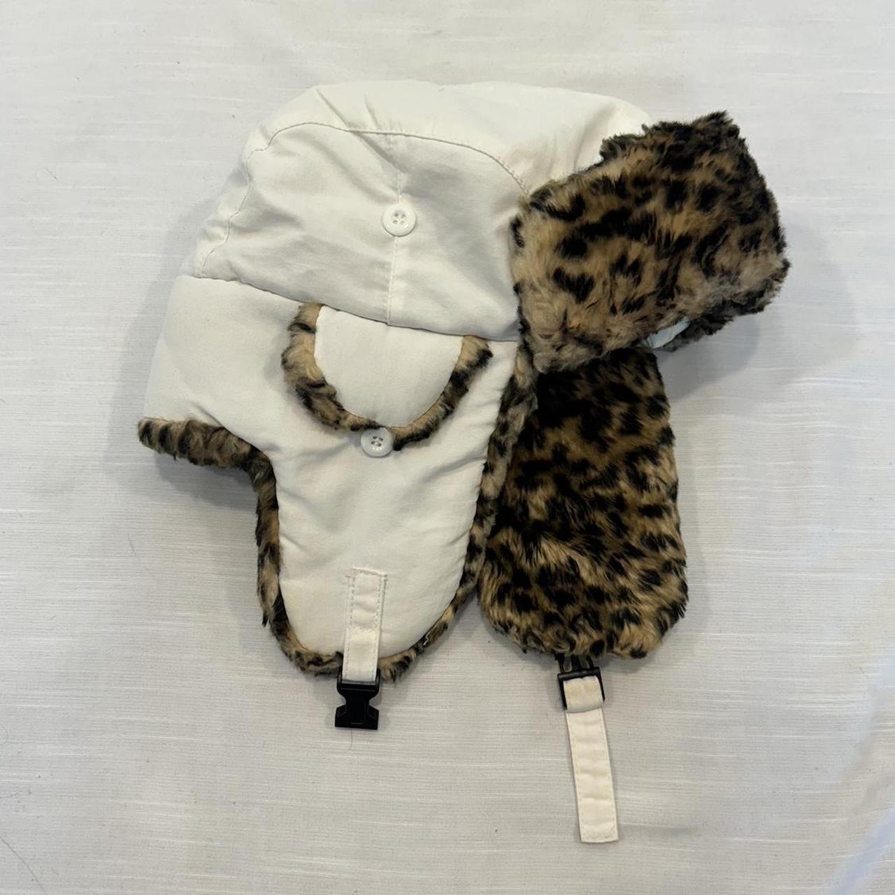 cheetah print trapper hat in great condition #y2k... - Depop