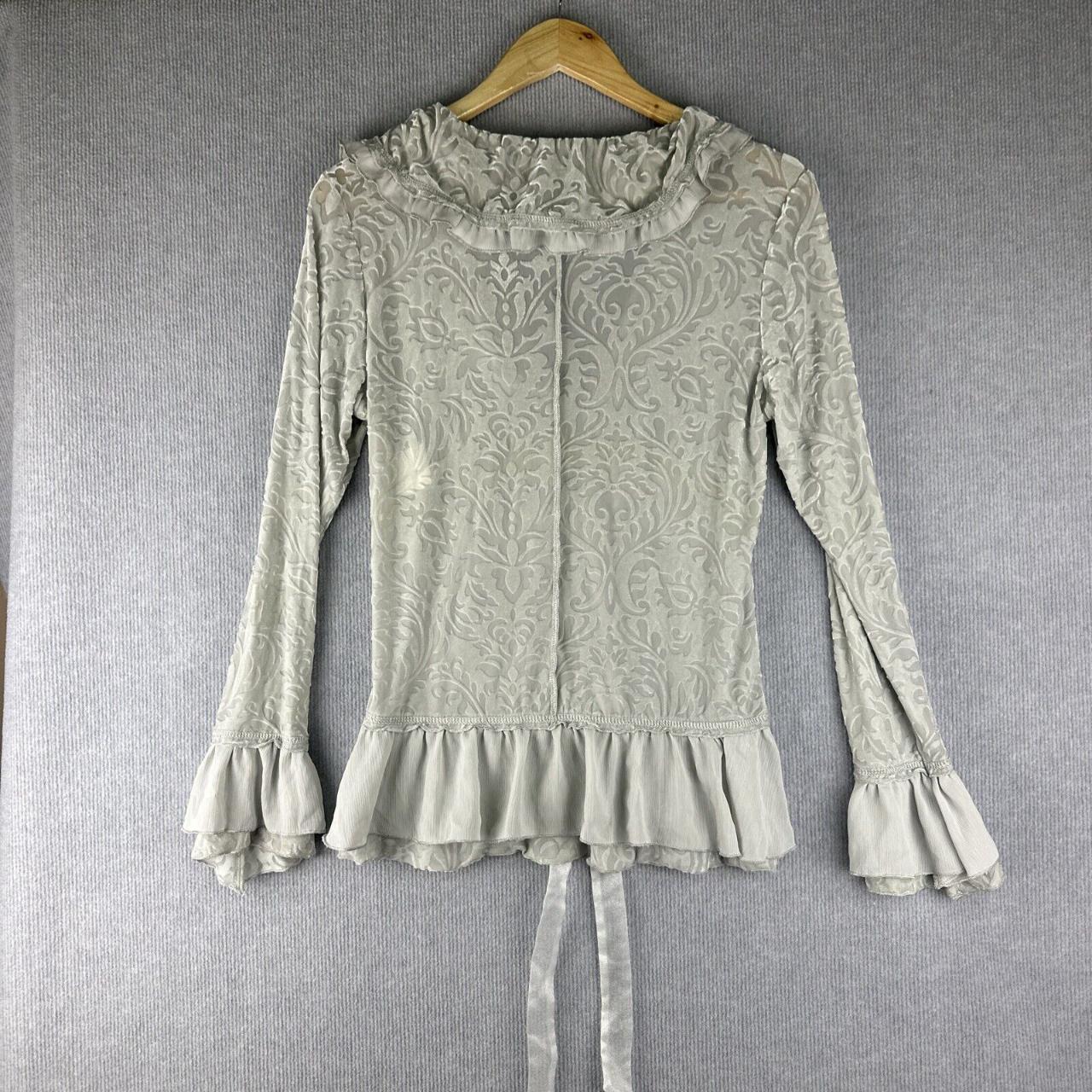 Seven Sisters Ruffle Tie-Front Blouse Womens Size 1... - Depop