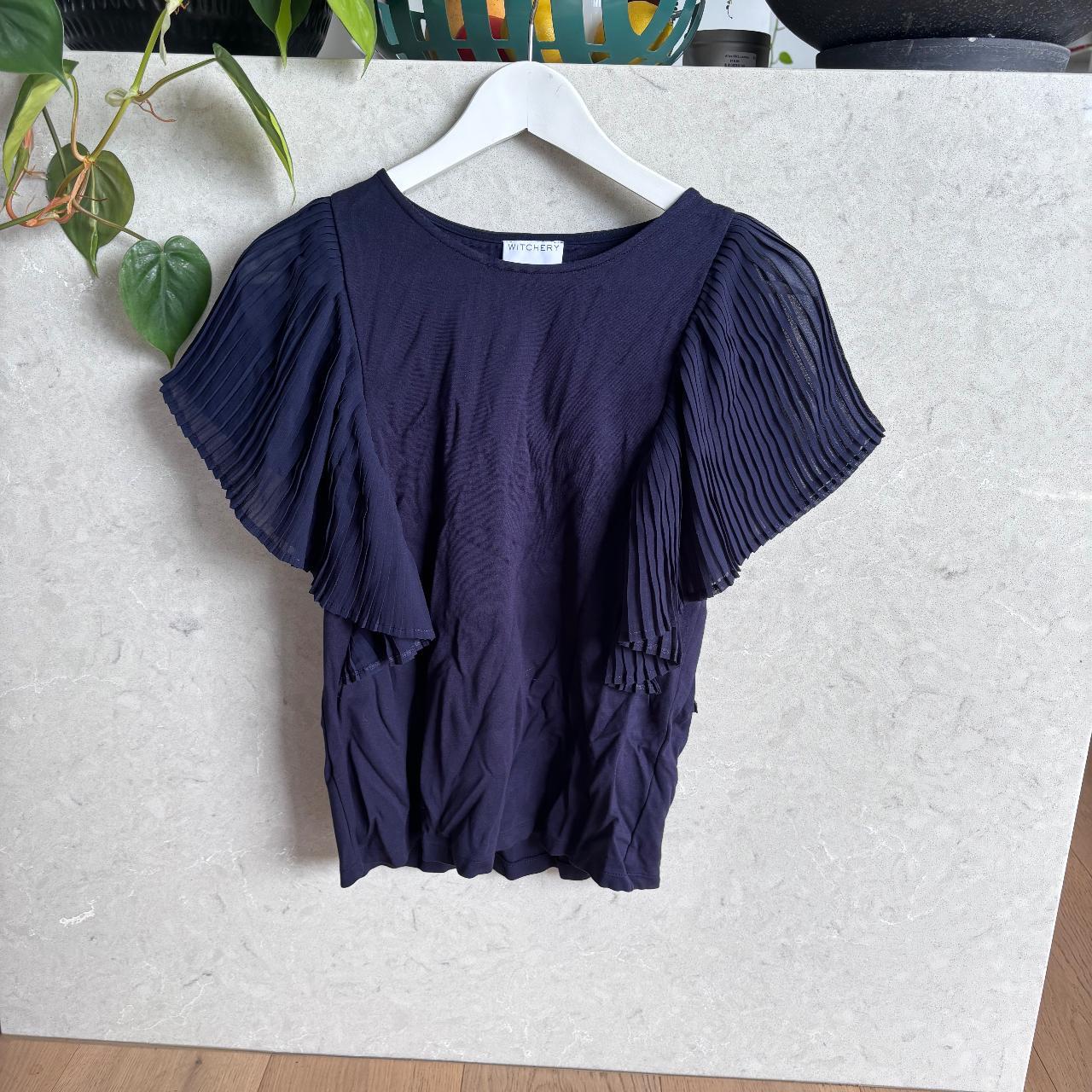 Witchery XXS batwing navy blue top :) fits up to... - Depop