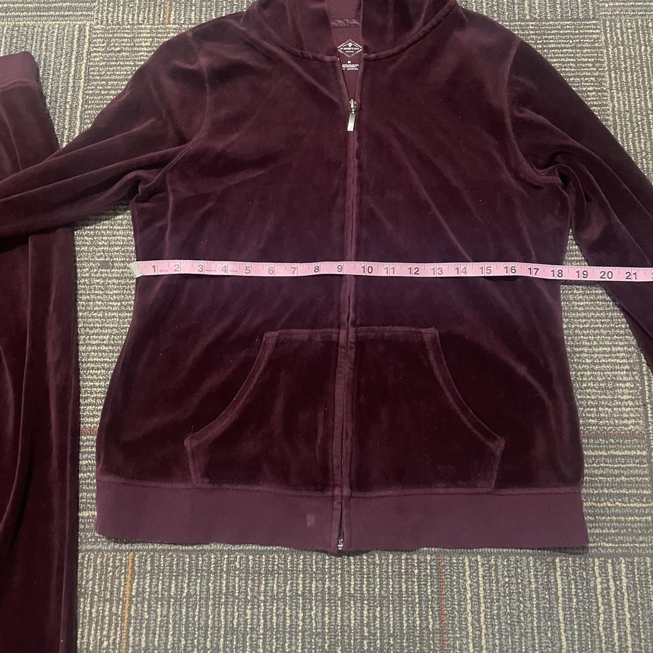 Purple velour tracksuit size medium Inseam on the... - Depop