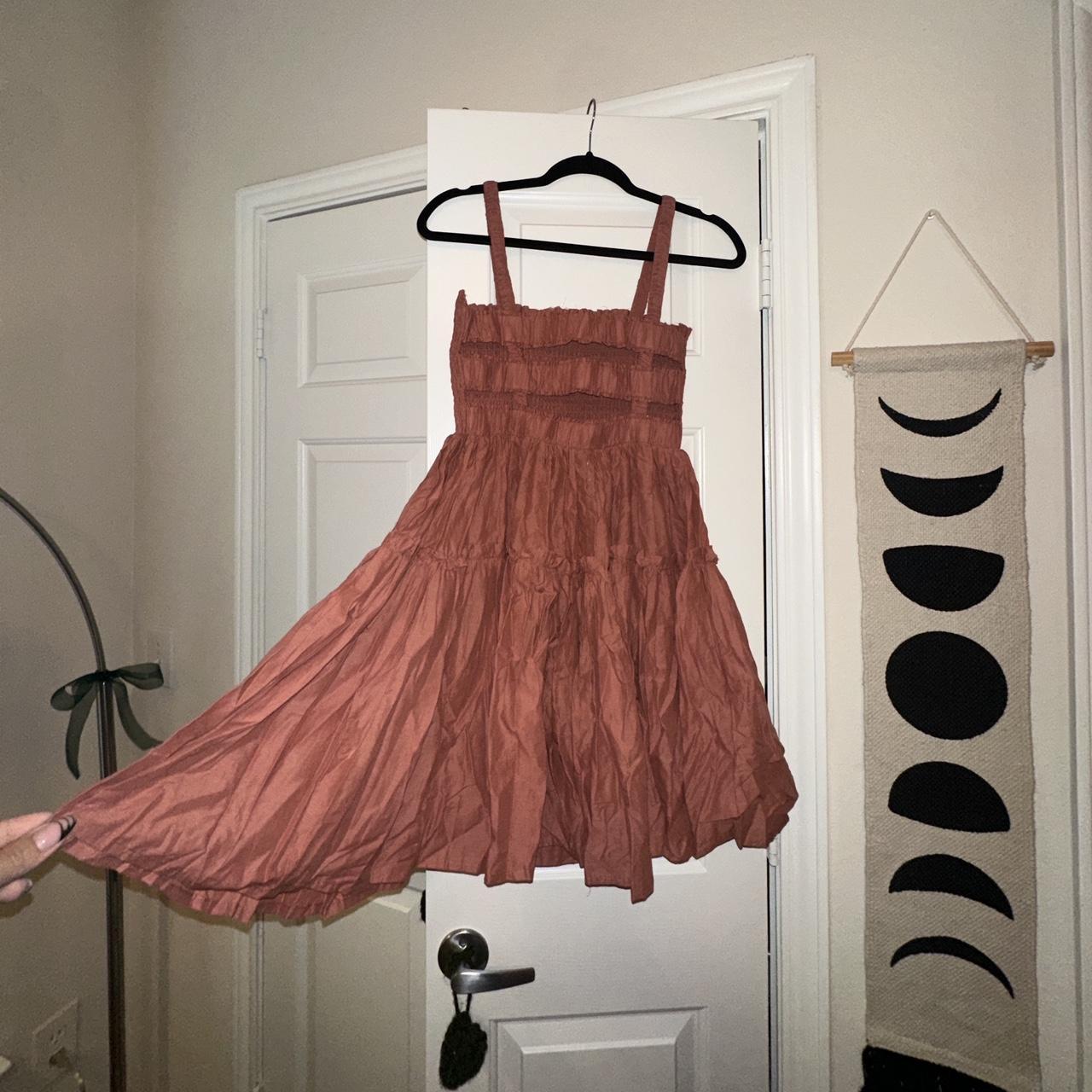 small strappy peachy flowy boho asos dress asos... - Depop