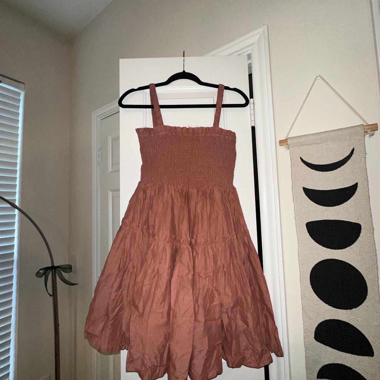 small strappy peachy flowy boho asos dress asos... - Depop