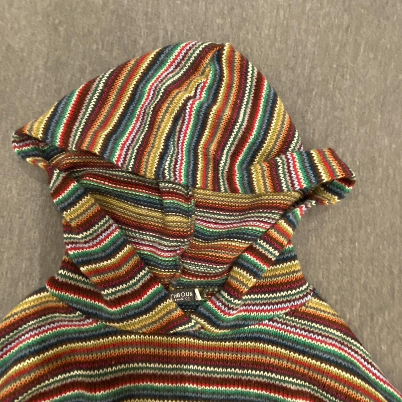 Cropped knit multicolor hoodie! I think it’s size XL... - Depop