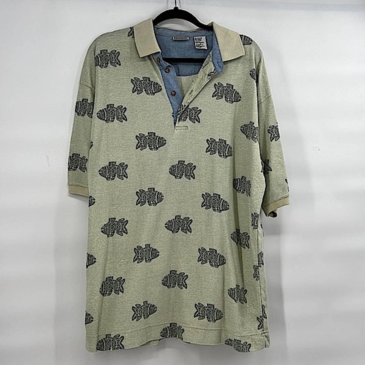 Vintage bugle boy fish mens polo shirt size XL Good... - Depop