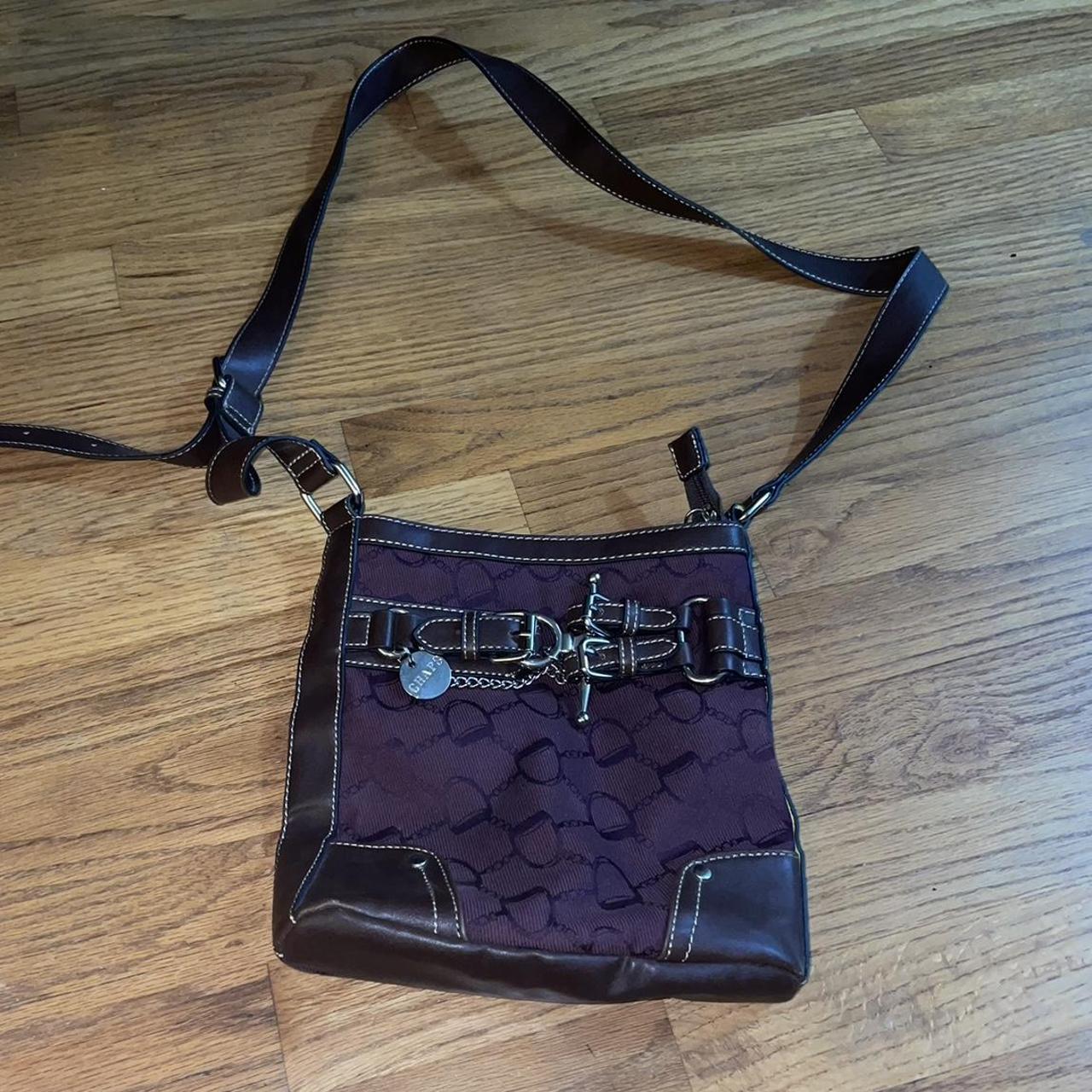 Vintage dark purple chaps shoulder purse! The... - Depop
