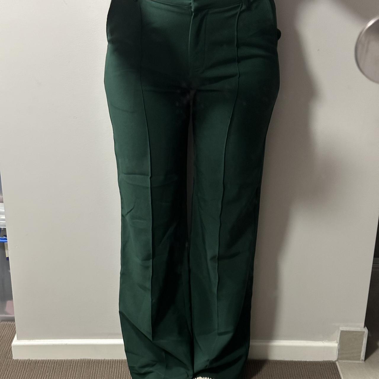 Venderbys Small Emerald Green Straight Leg Pants... - Depop
