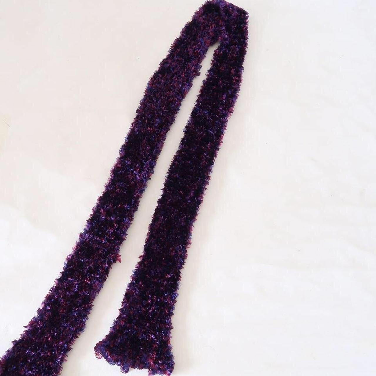 Y2k skinny scarf 💛💖 Cute vintage y2k purple fluffy... - Depop
