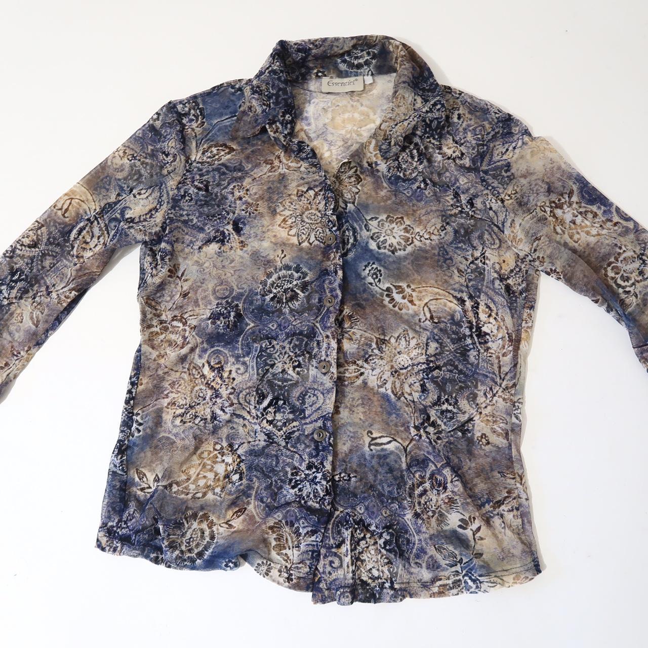 Vintage y2k mesh button up shirt 💖 ️ size UK 6-8.... - Depop