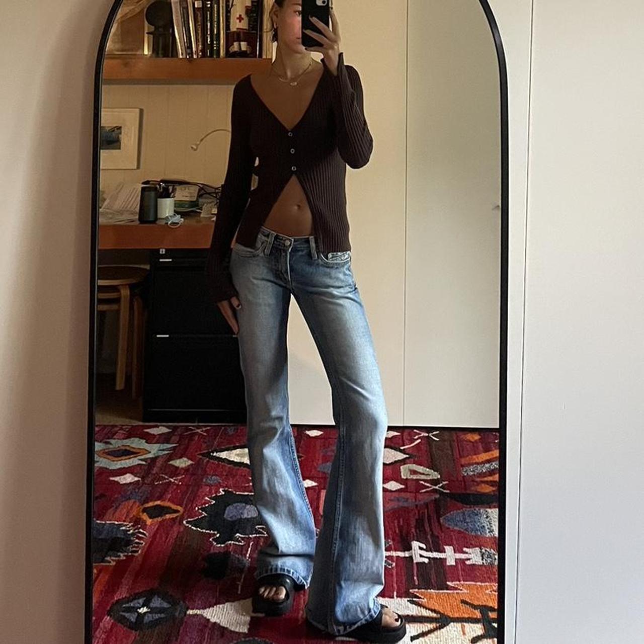 long sleeve brown knit top - Depop