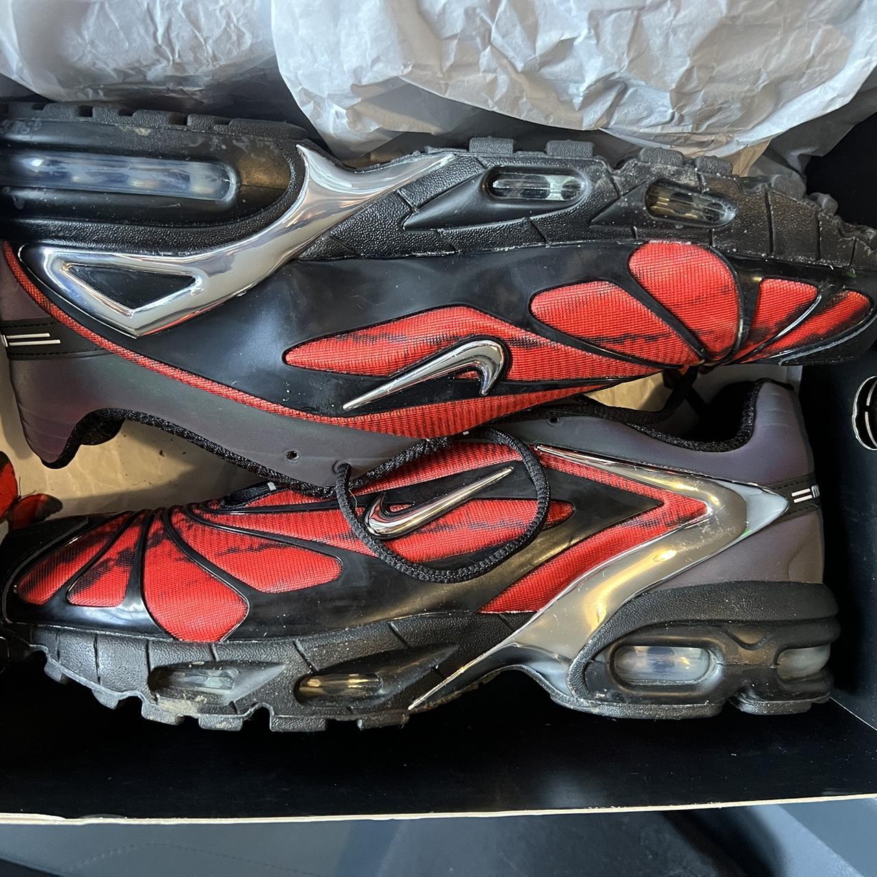 Skepta tailwind 5s in red, Size 11, worn twice ... - Depop