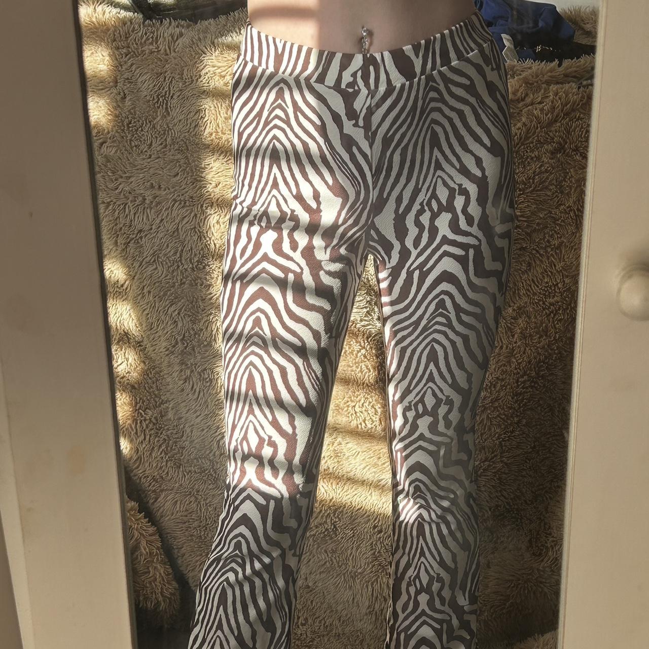 Brown zebra flares - Depop