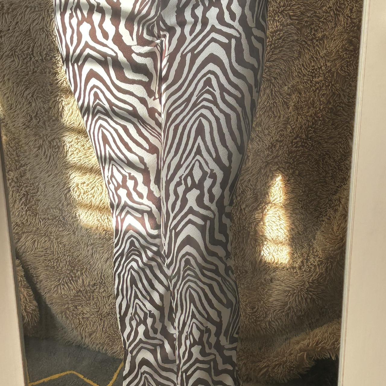 Brown zebra flares - Depop
