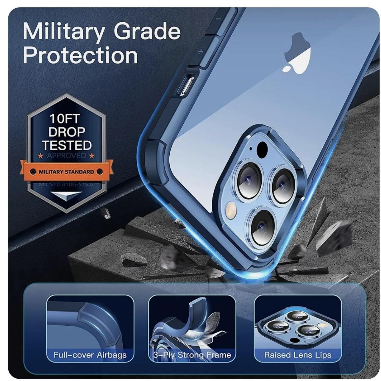 CASEKOO iPhone 13 Pro Max Case Shockproof Blue with... - Depop