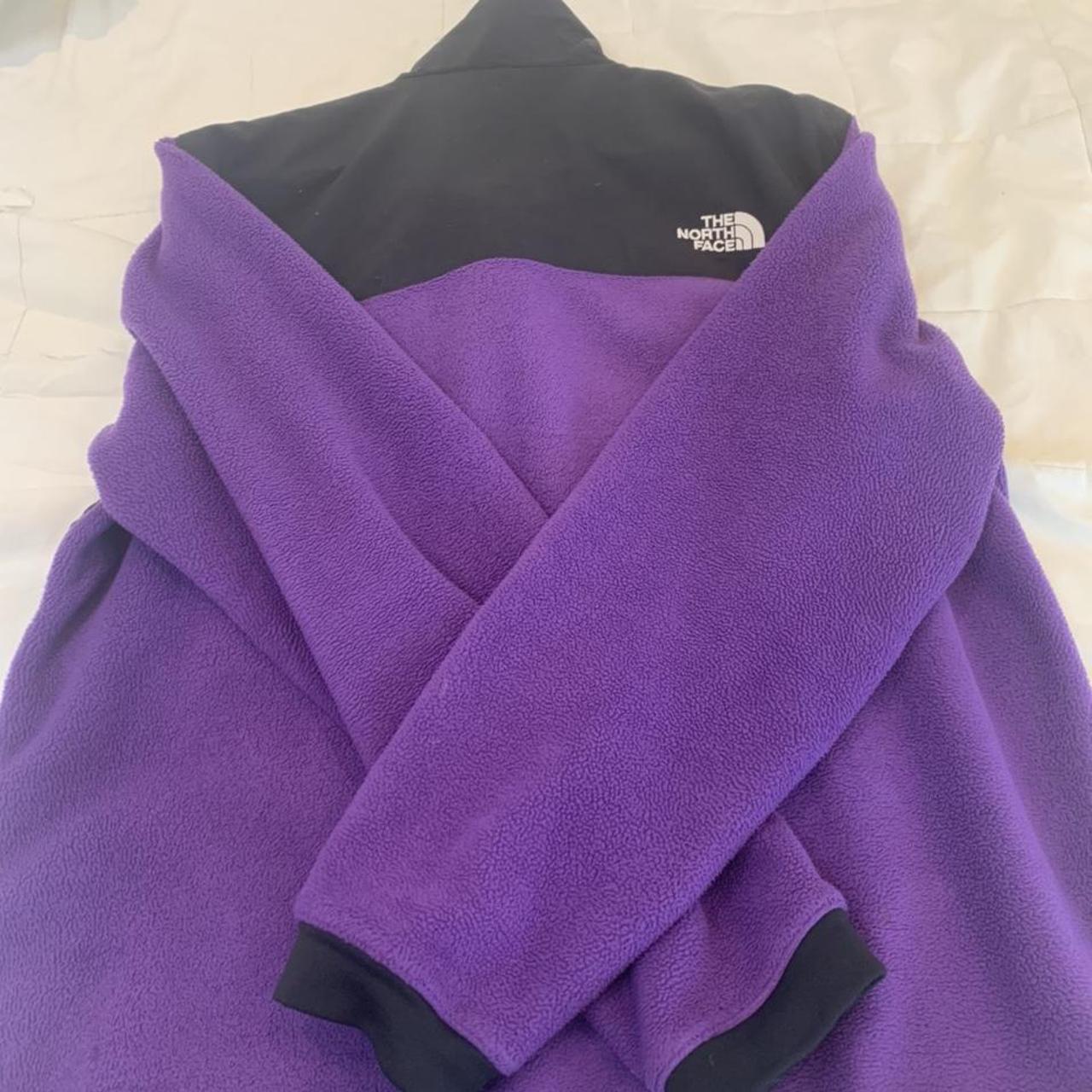 The North Face Purple Zip-Up Fleece Size... - Depop