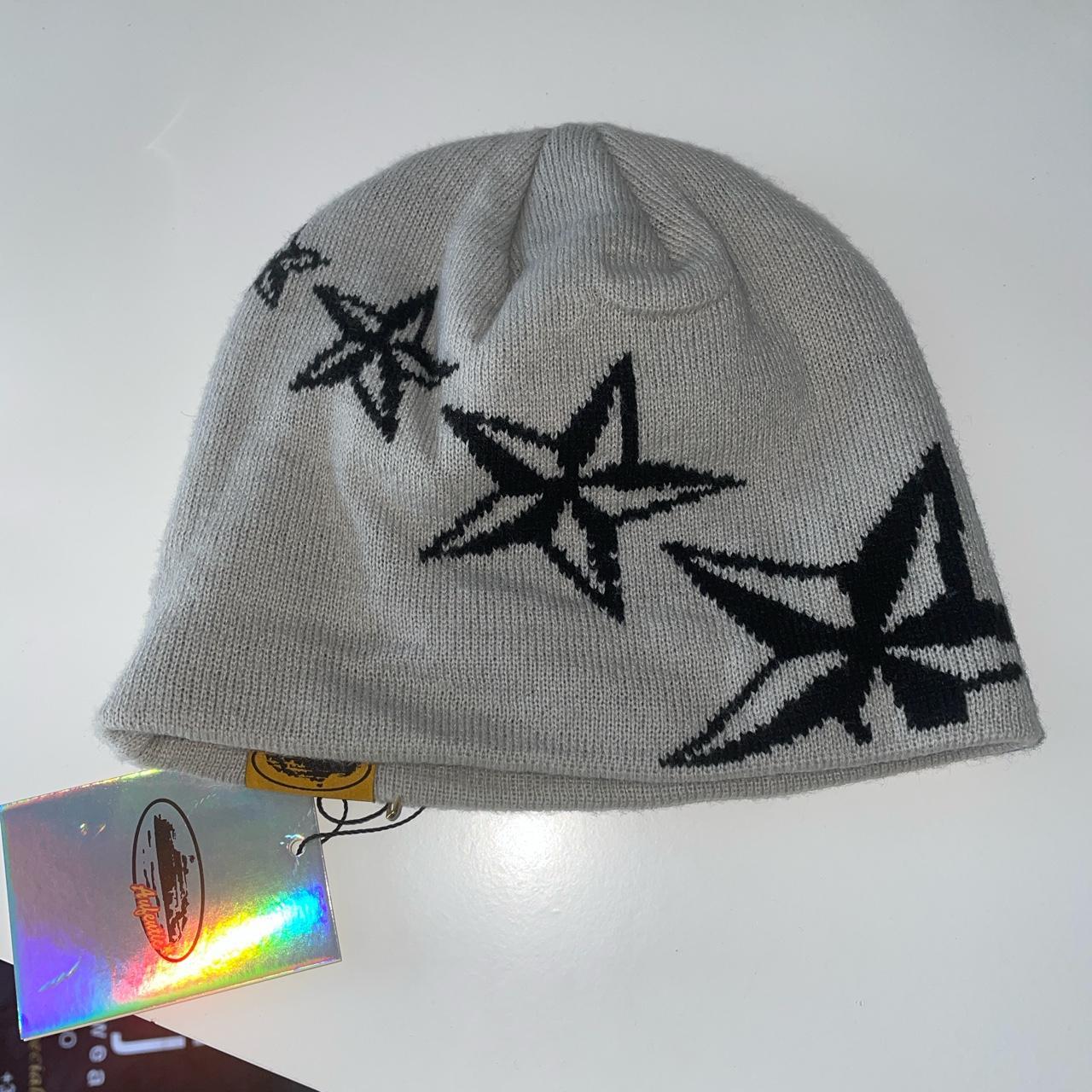 Corteiz 4 star beanie grey Slightly worn but in... - Depop