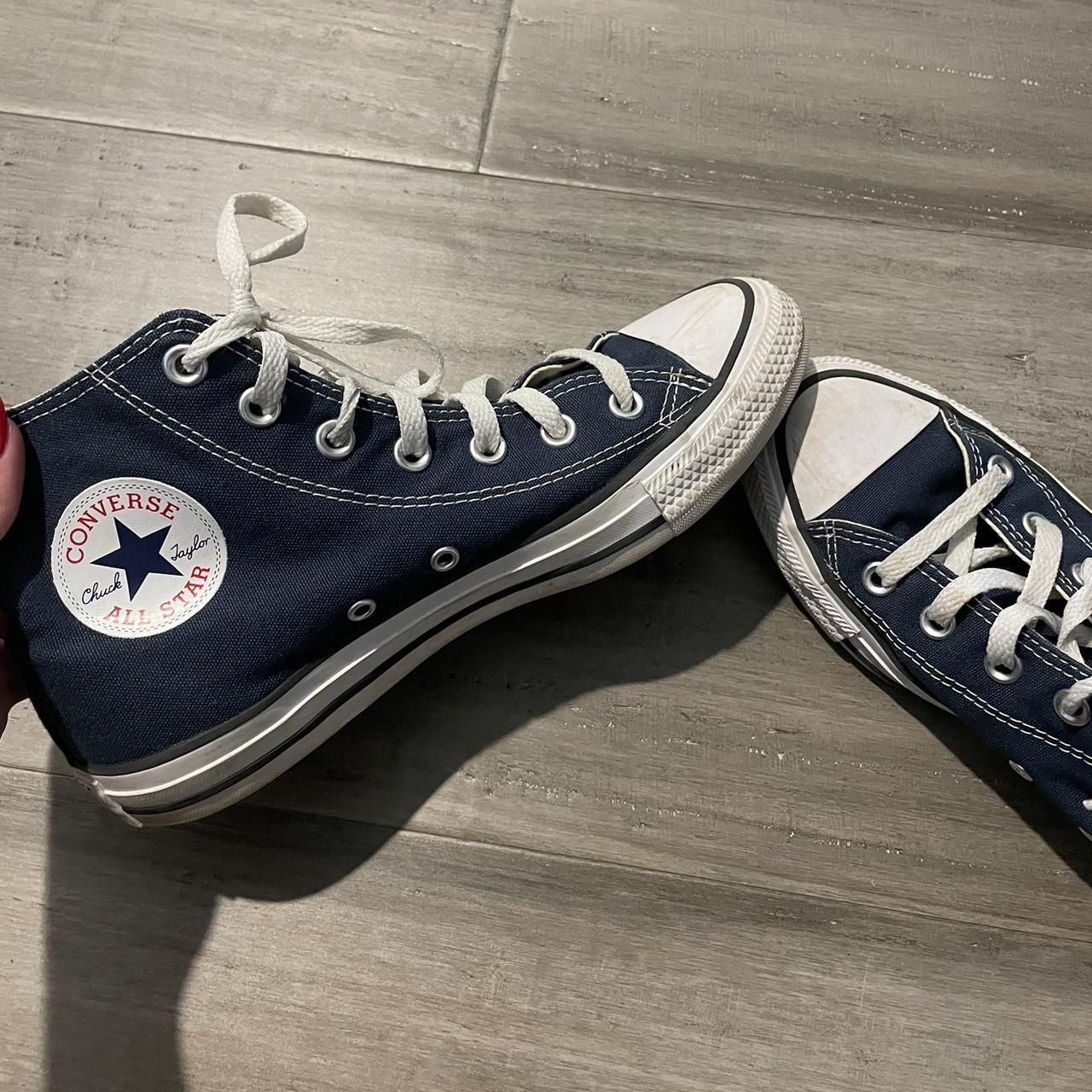 Navy / dark blue converse ! Practically new... - Depop