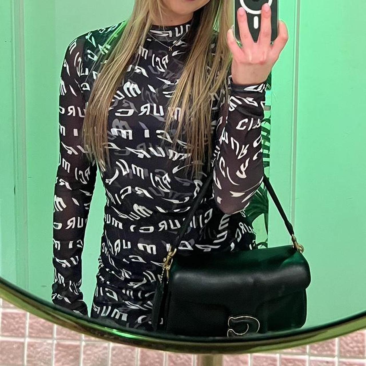 MURCI MESH MINI DRESS IN MURCI FONT SIZE S, WORN... - Depop