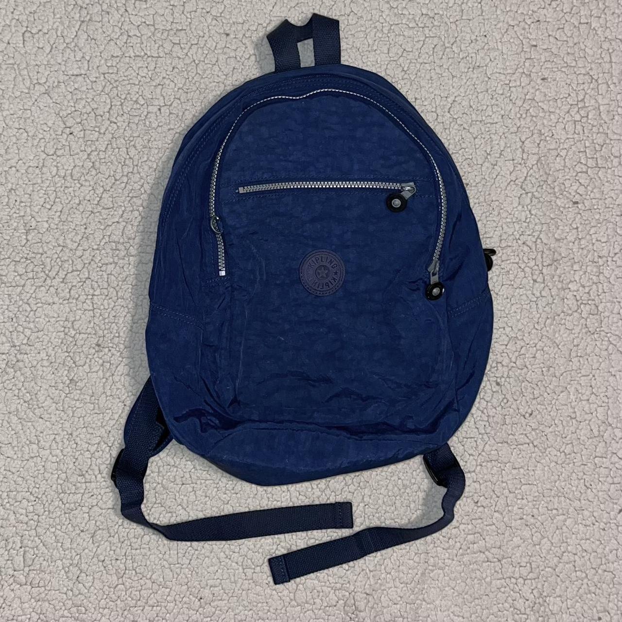 kipling seoul backpack in navy blue 🐵 -yet another... - Depop