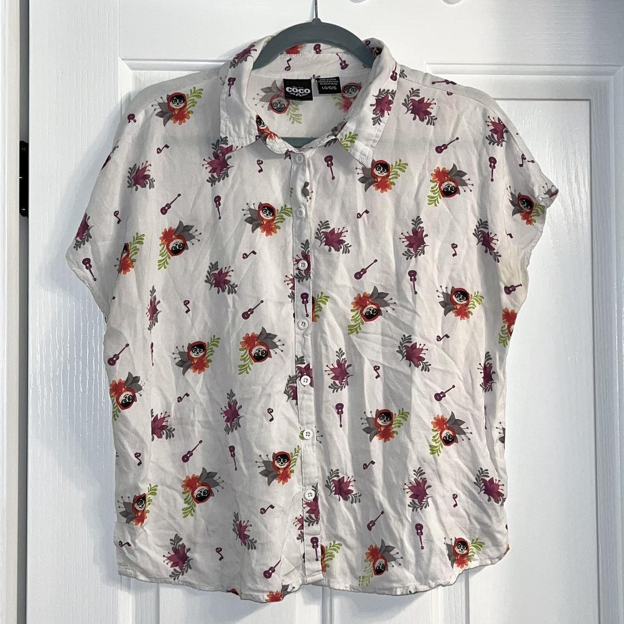 disney pixar coco button-up 🎸 -size L -used to be... - Depop