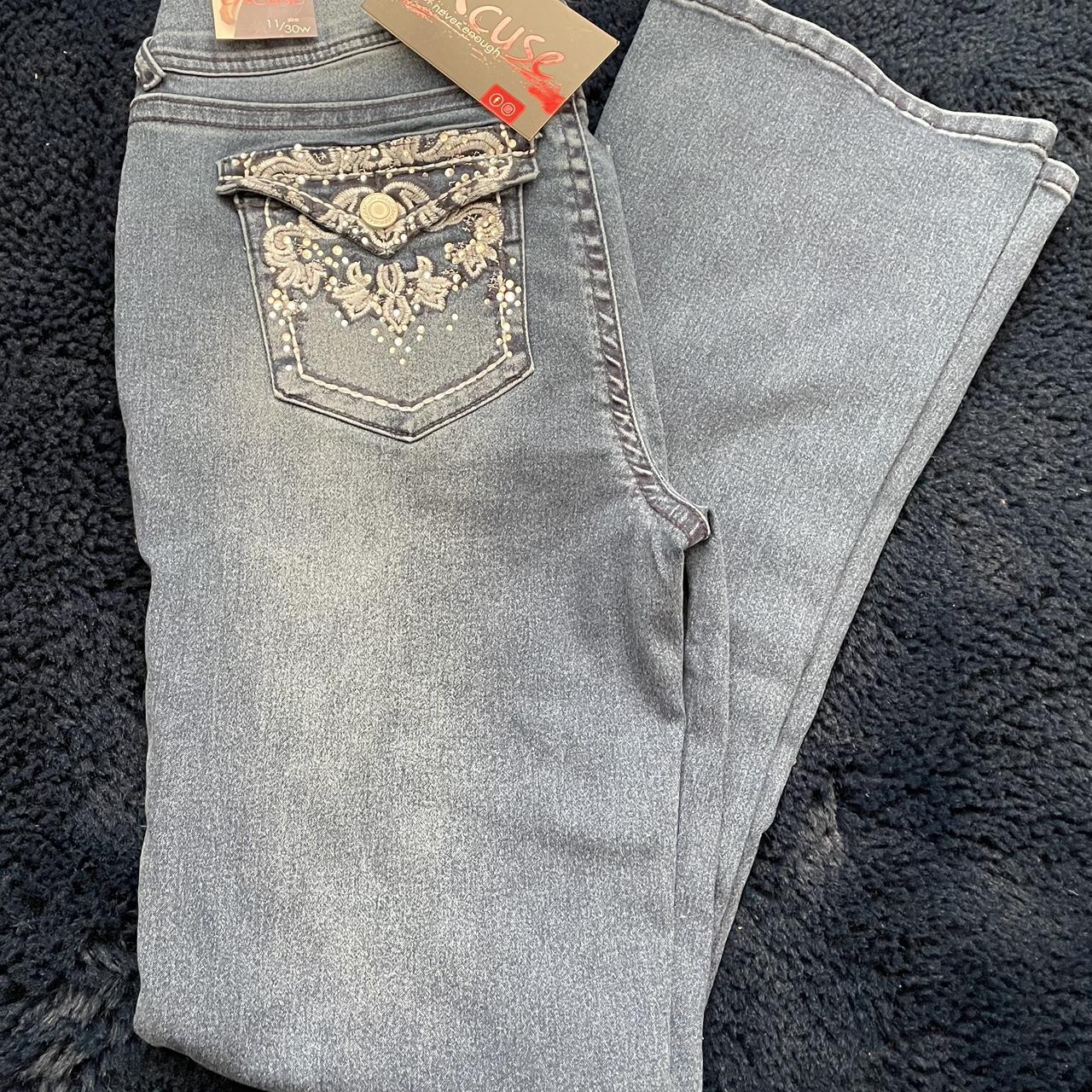 Y2k bedazzled pocket jeans size 11 brand new with... - Depop