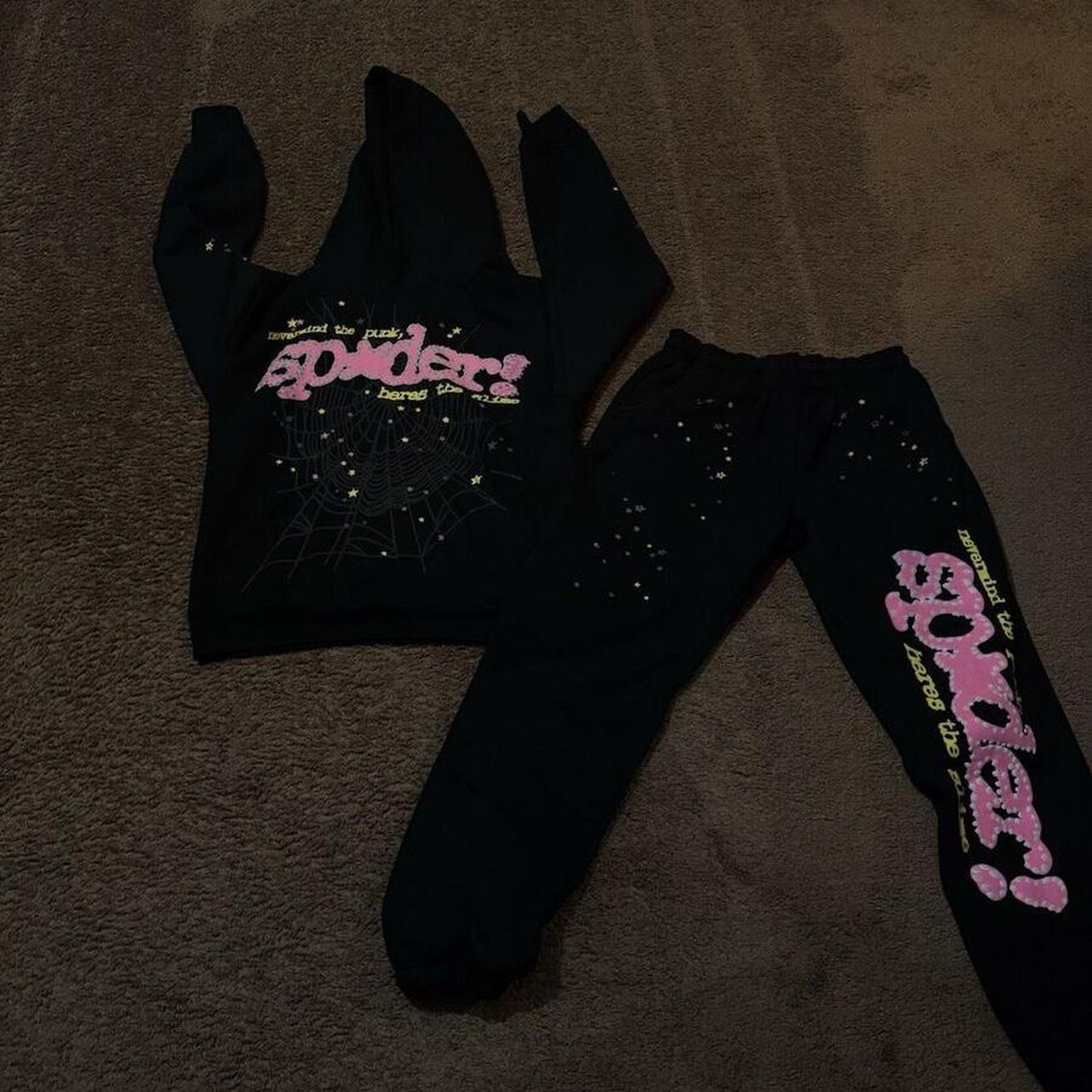 Black Sp5der Tracksuit Stand out with the bold and... - Depop