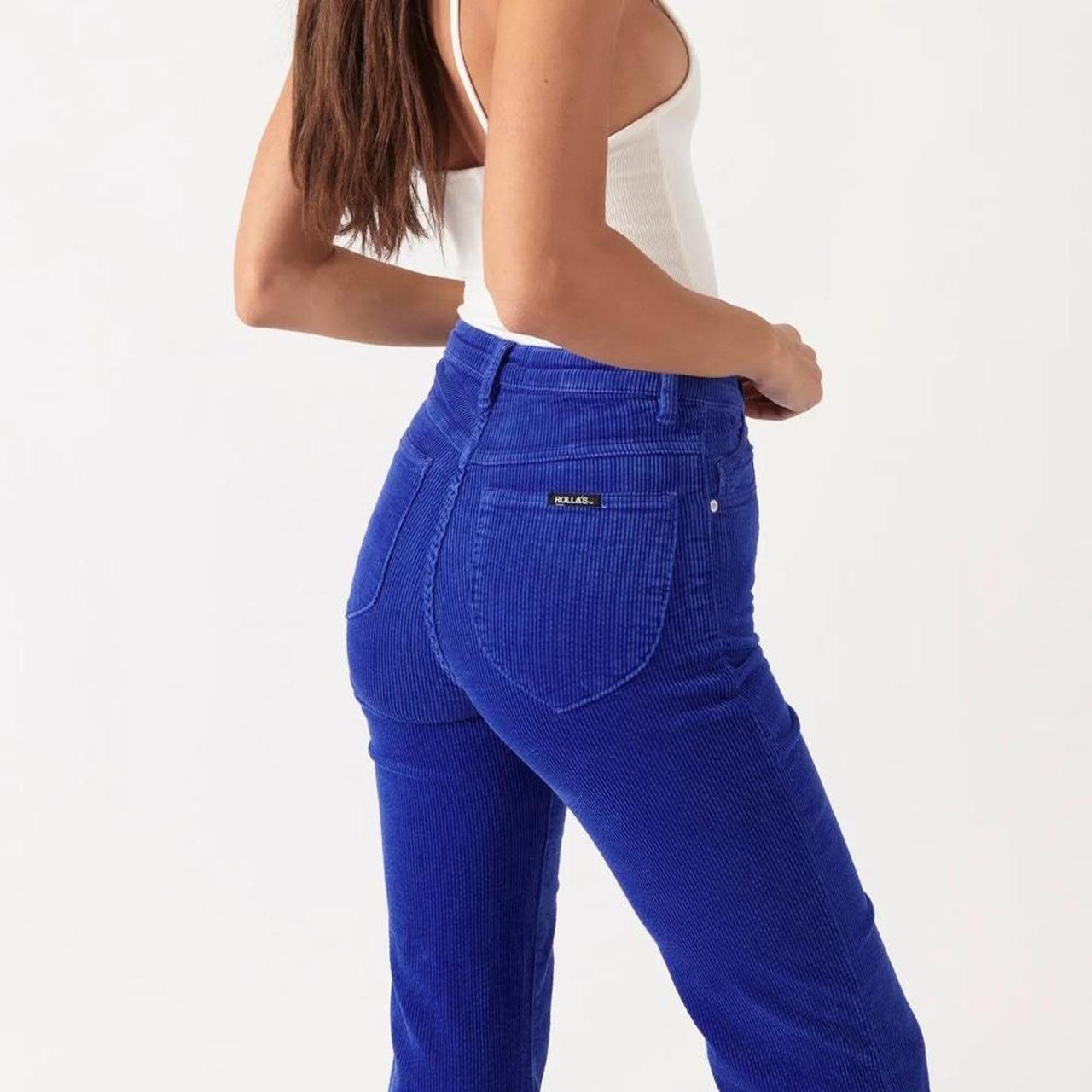 Rolla’s east coast flare blue corduroy Size 24... - Depop