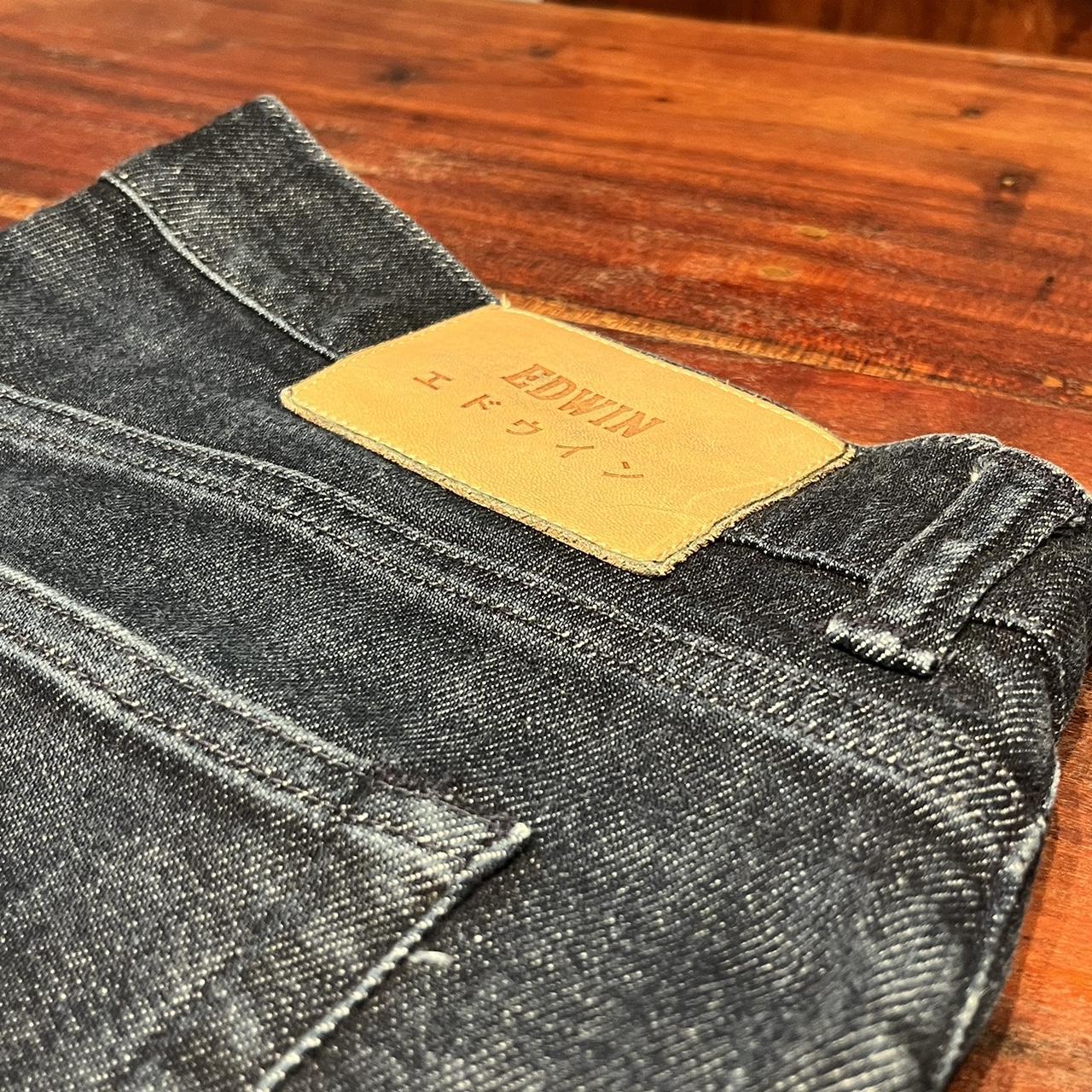 EDWIN ED-80 JEANS SIZE 30W32L dark denim/tan... - Depop