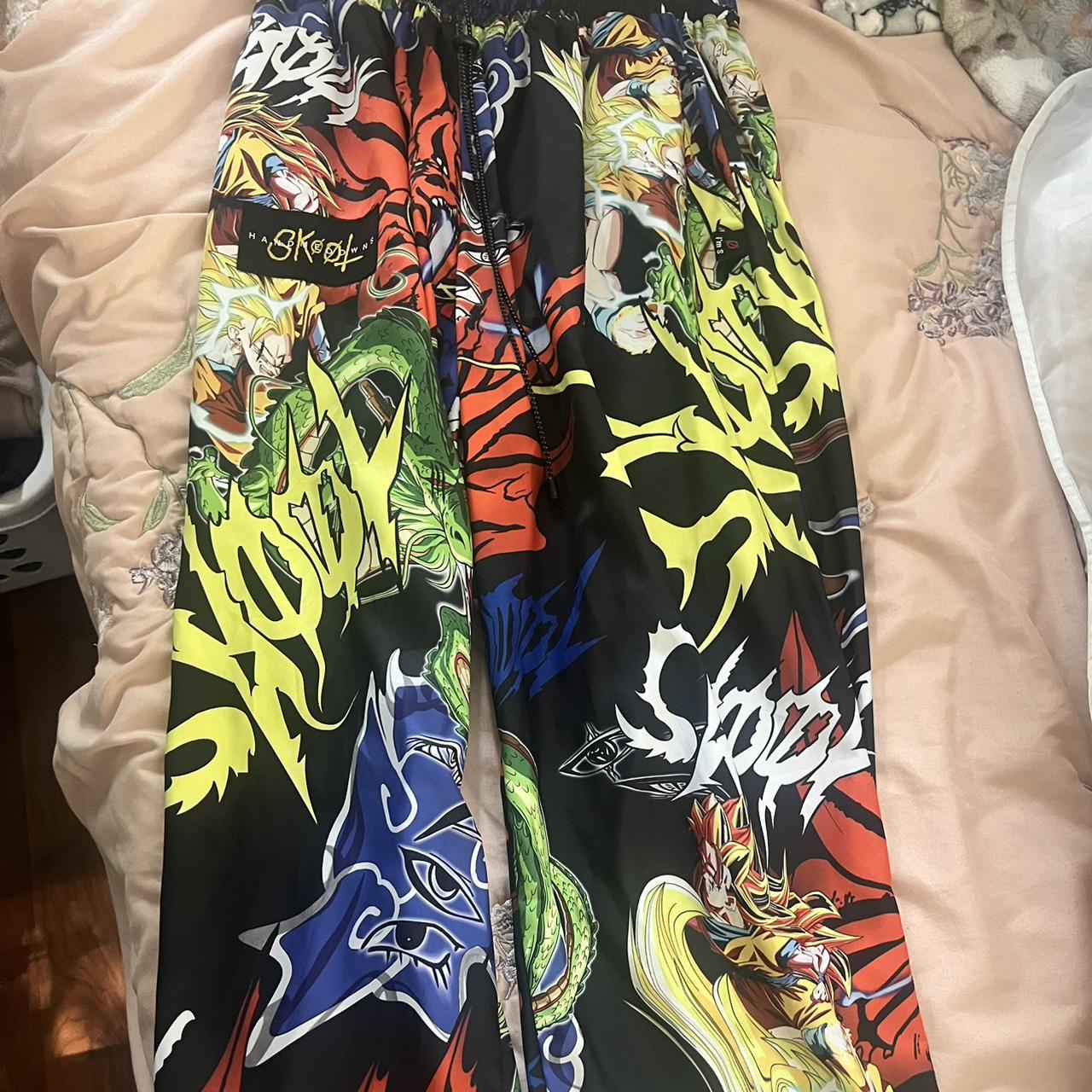 Skoot Dragon Ball Z pants dripped in anime 28-37” | Depop