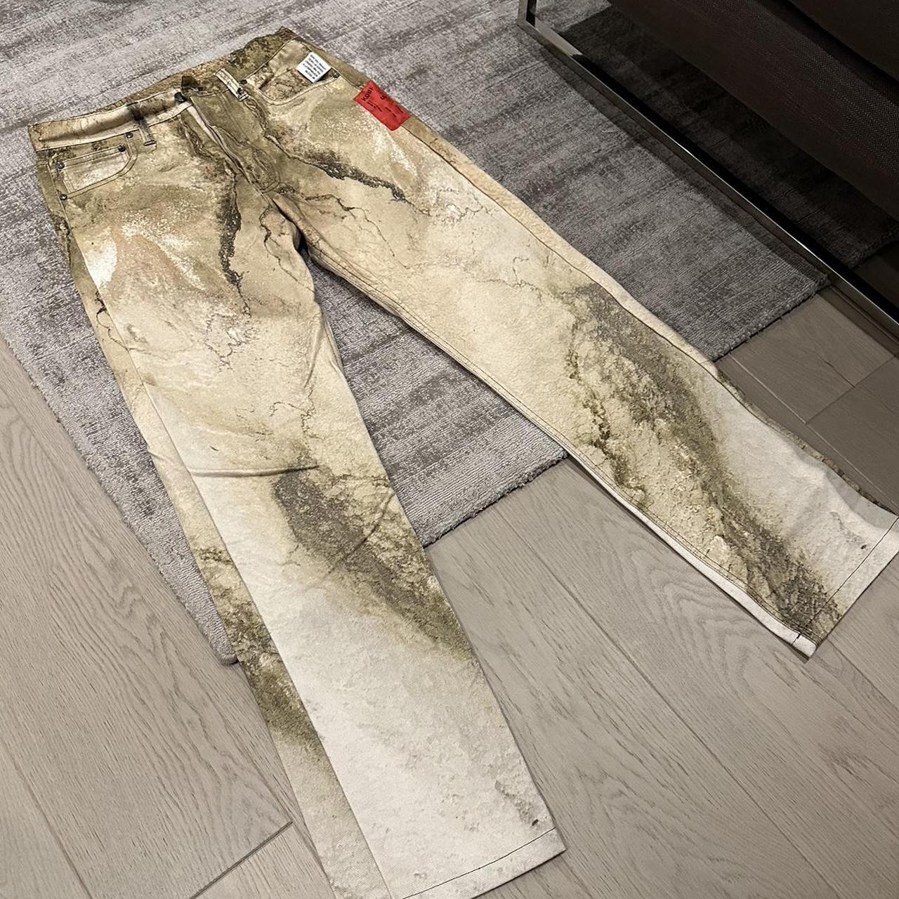 Kids of broken future stone marble jeans in... - Depop