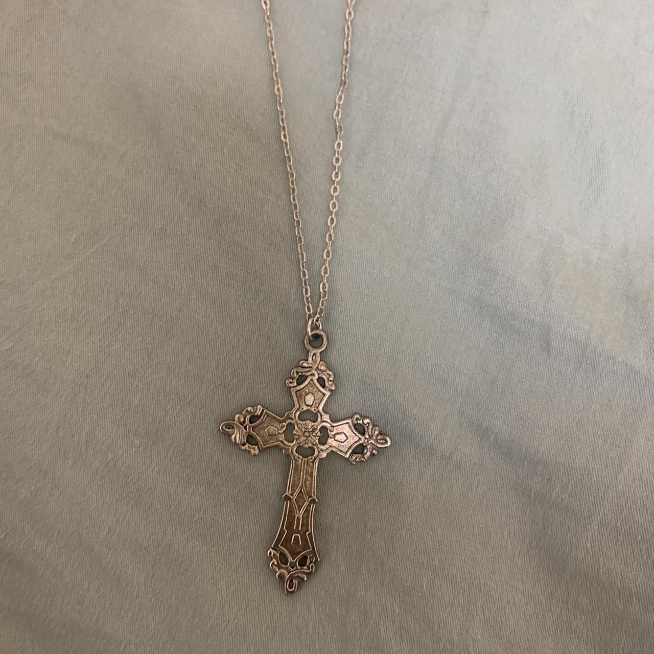 Beautiful silver cross necklace Great addition to... - Depop