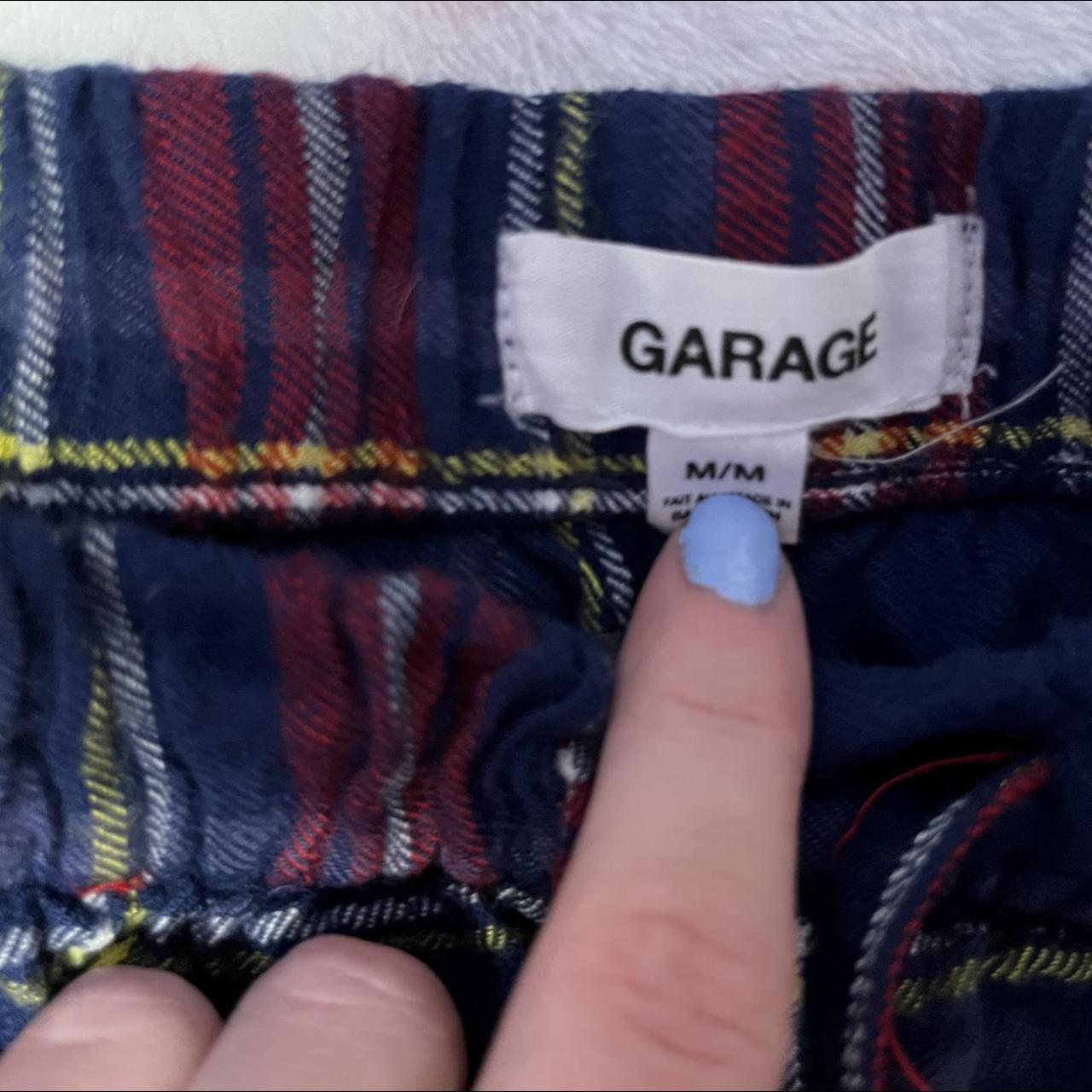 garage blue plaid pajama shorts - Depop