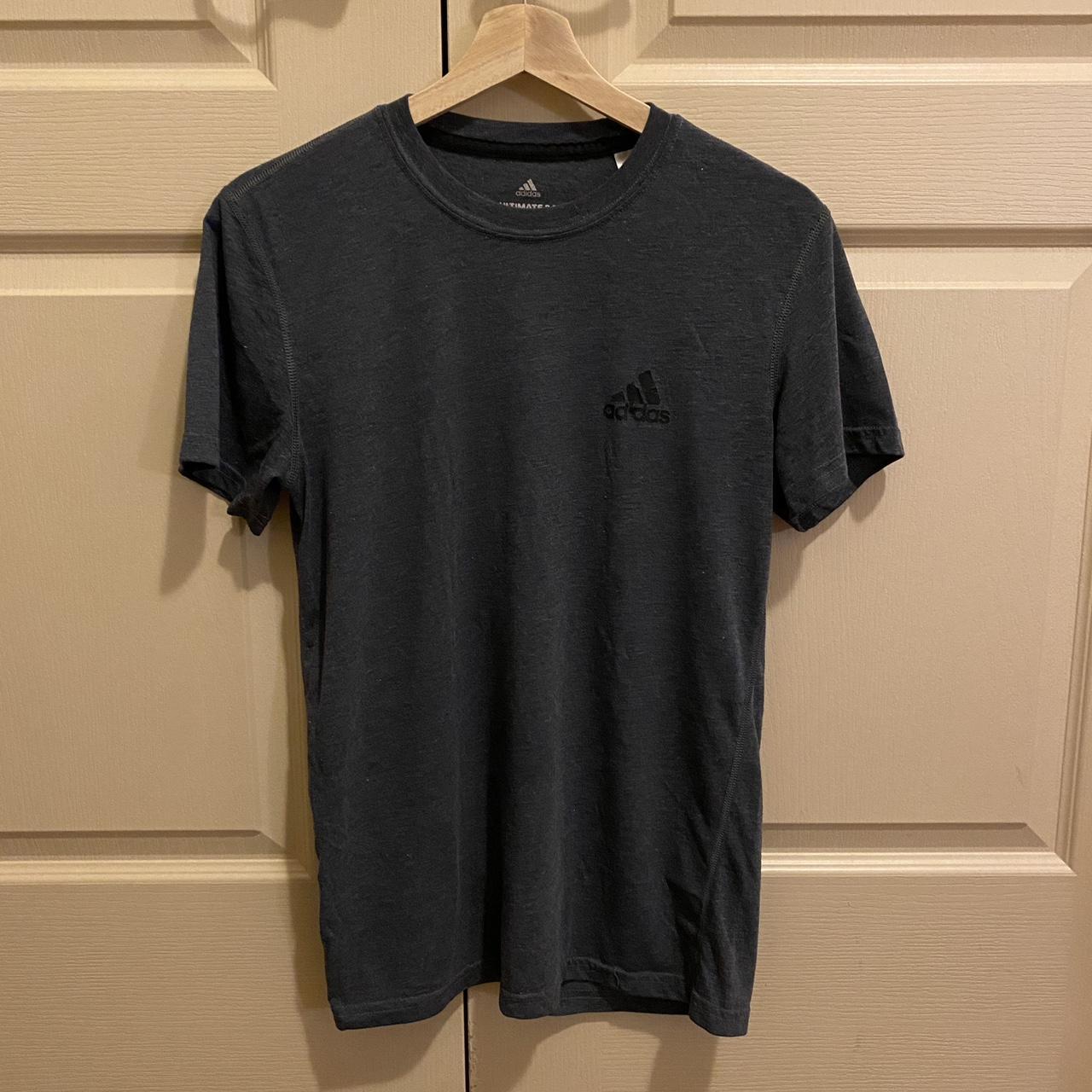 Adidas black / dark gray athletic shirt. Size small.... - Depop