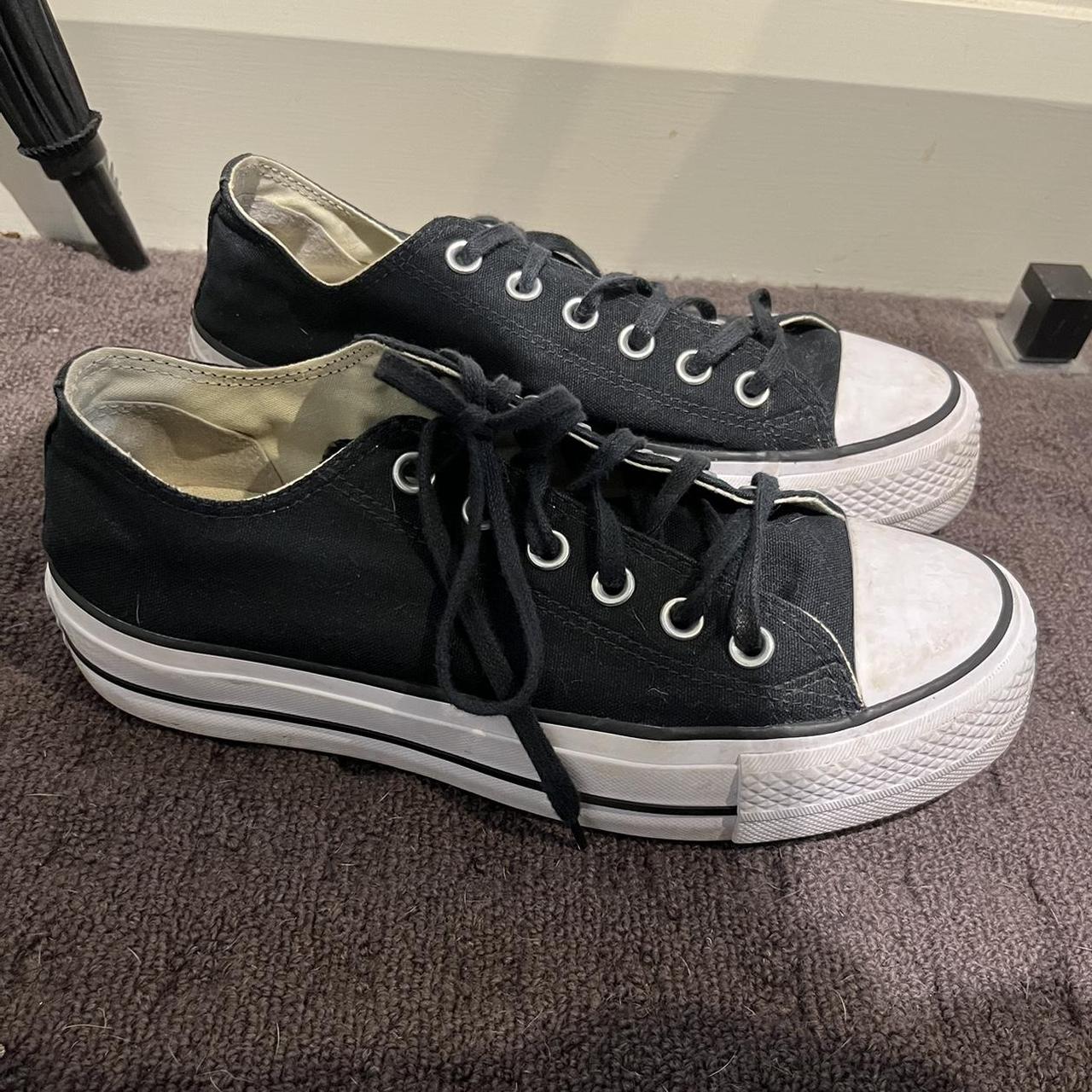 platform black converse low rise size aus 8 women’s... - Depop