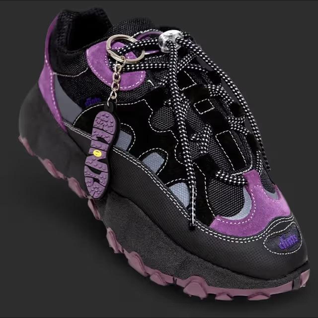 Clints Inc Men's Black and Purple Trainers | Depop