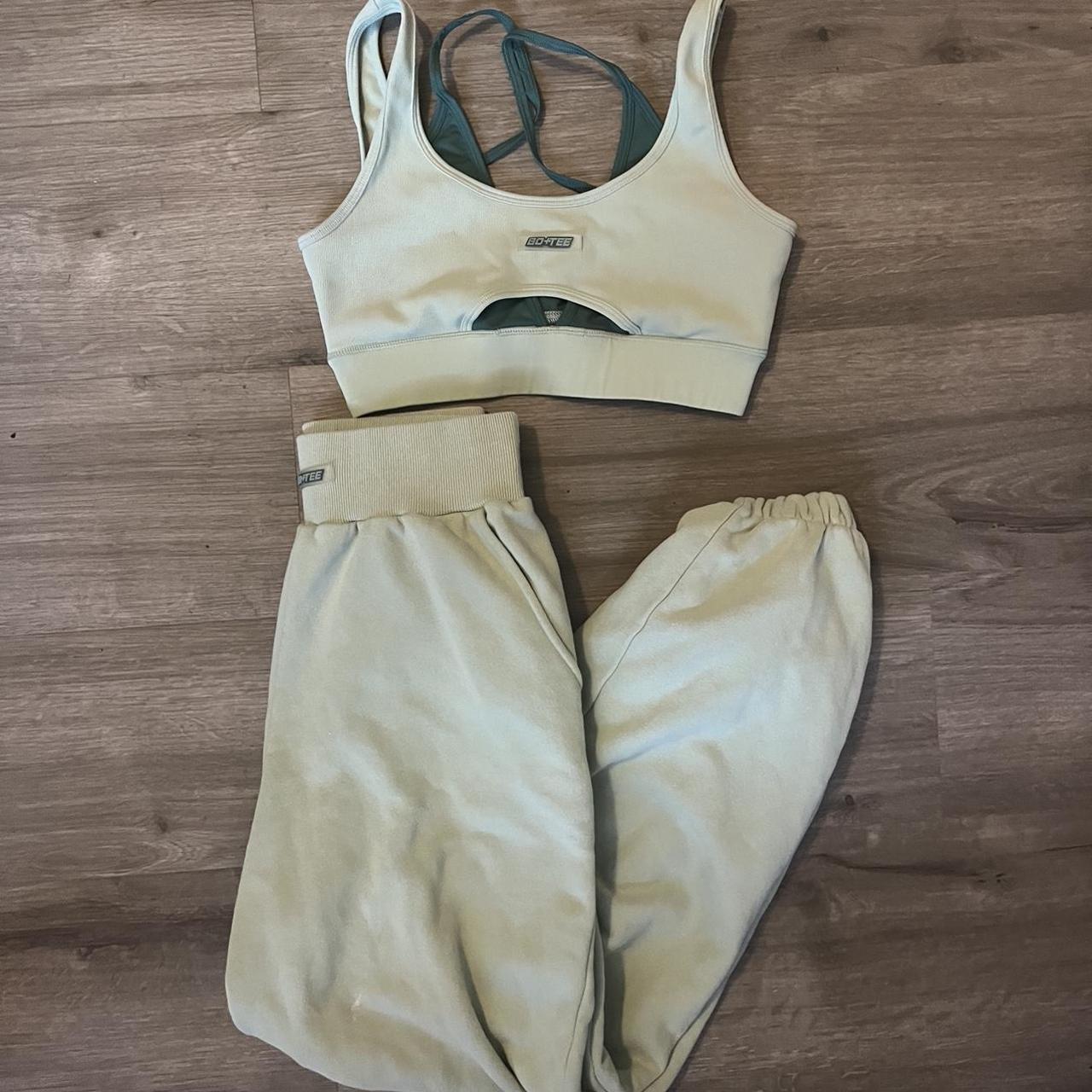 Bo And Tee Set Sweatpants And Sports Bra Light Depop