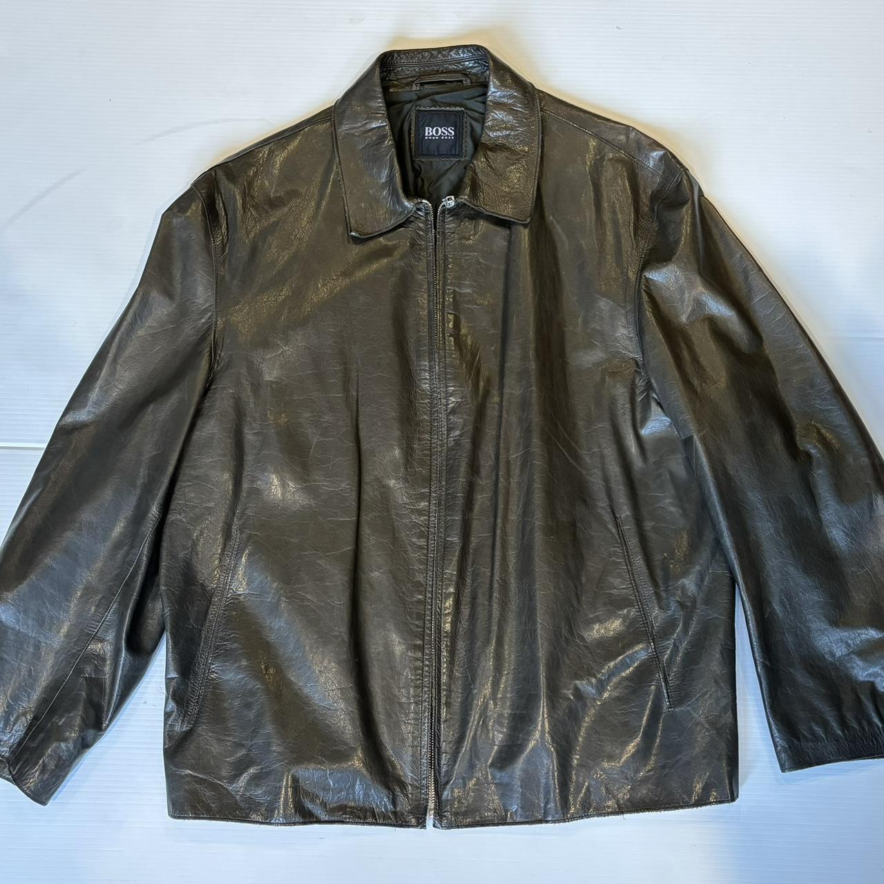 Hugo Boss Vintage, Leather Jacket. Purchased new in... - Depop
