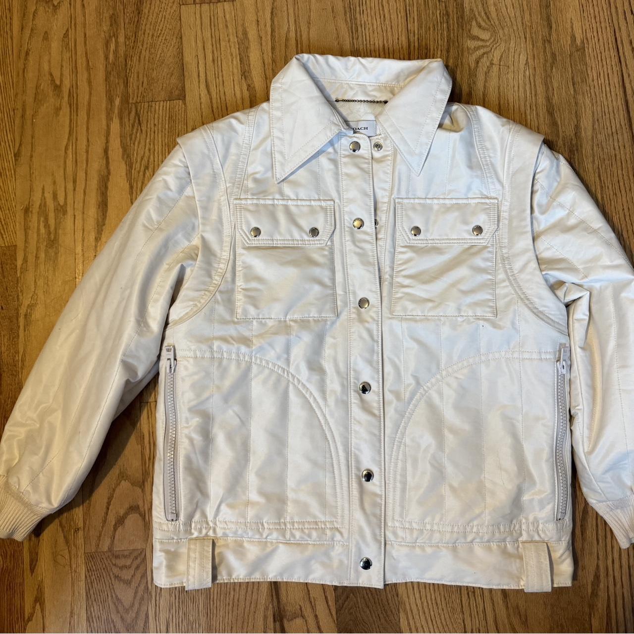 Off white coach utility quilted jacket with belt - Depop