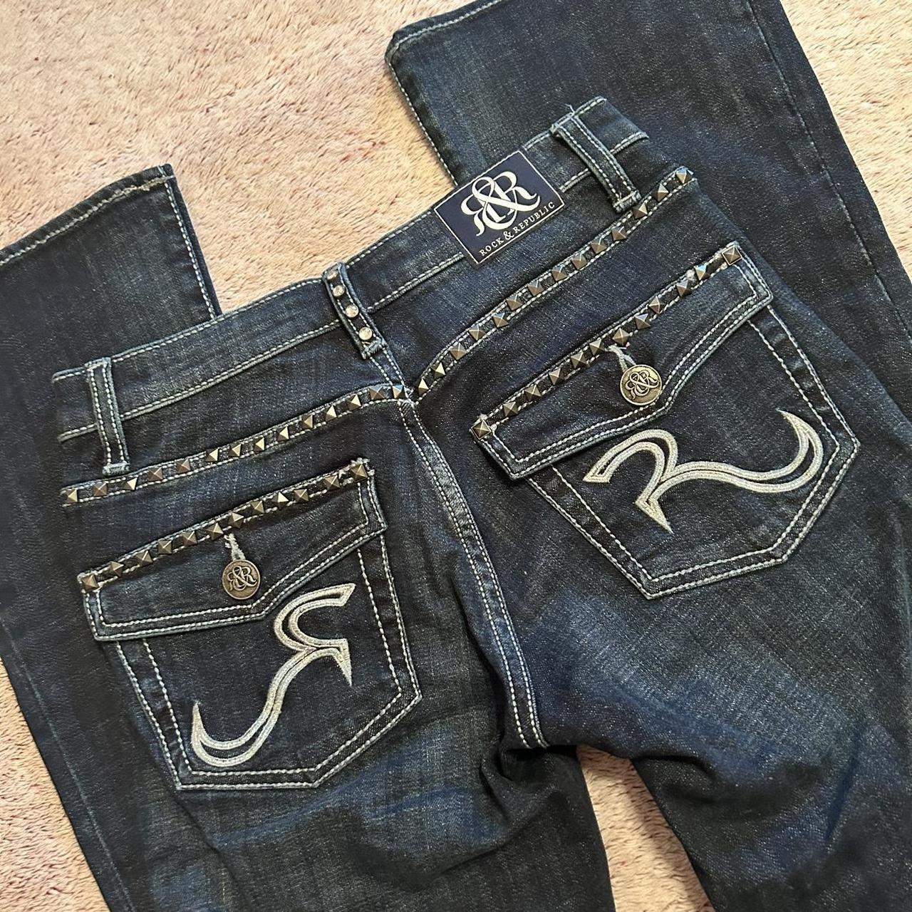 Rock & republic jeans Dark wash denim bootcut flare... - Depop