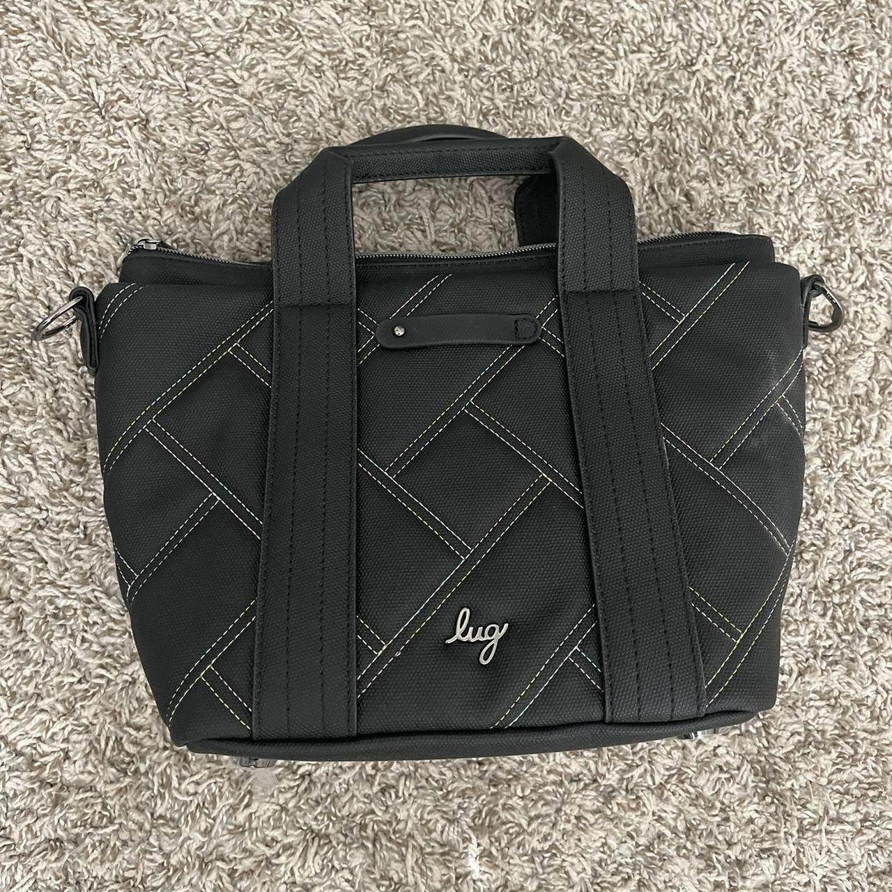 Lug bag with colorful stitching and plenty of... - Depop