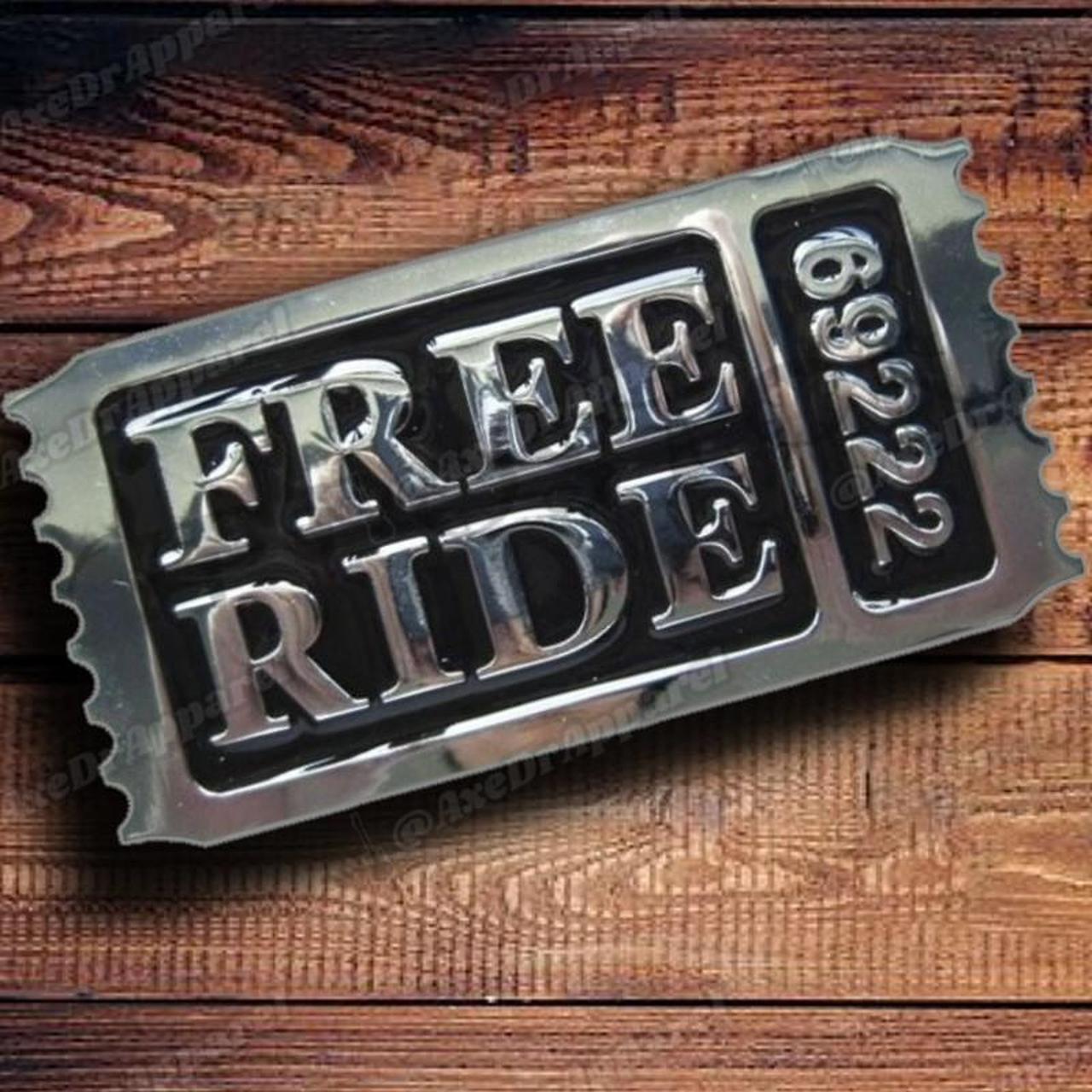 🤑 Funny FREE RIDE Ticket Belt Buckle 😂 #funny #belt... - Depop
