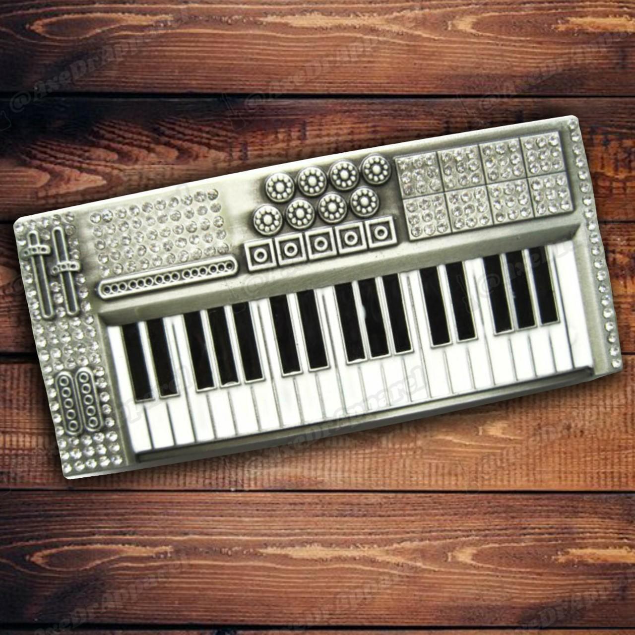 Piano Keyboard w/ Cubic Rhinestones Belt Buckle /... - Depop