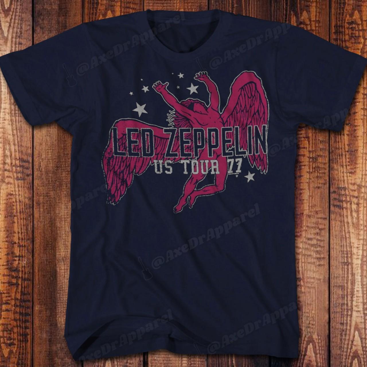 Led Zeppelin Red Icarus Stars T-Shirt - Official... - Depop