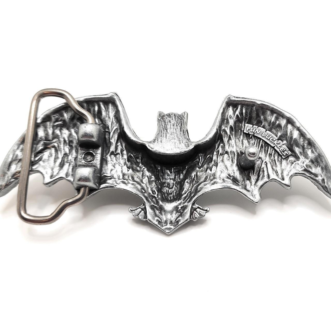 ☠ Fanged Flying Bat Belt Buckle / Punk Rocker Belt... - Depop
