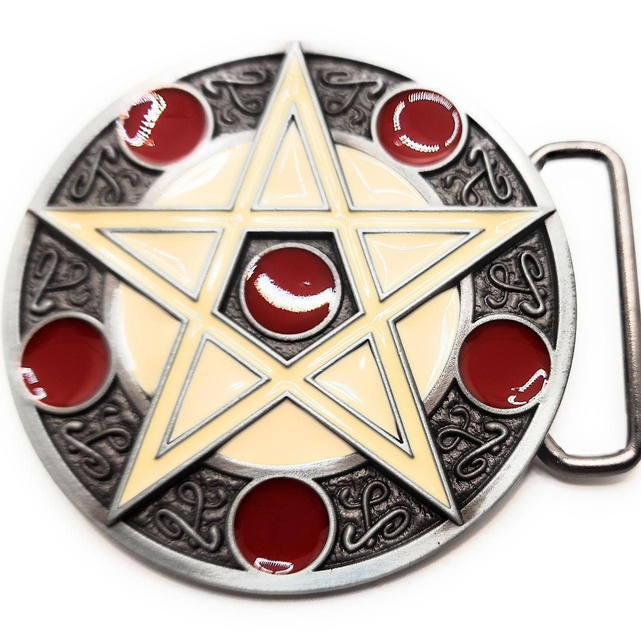 ☠ Pentogram 666 Belt Buckle / Punk Rocker Belt... - Depop