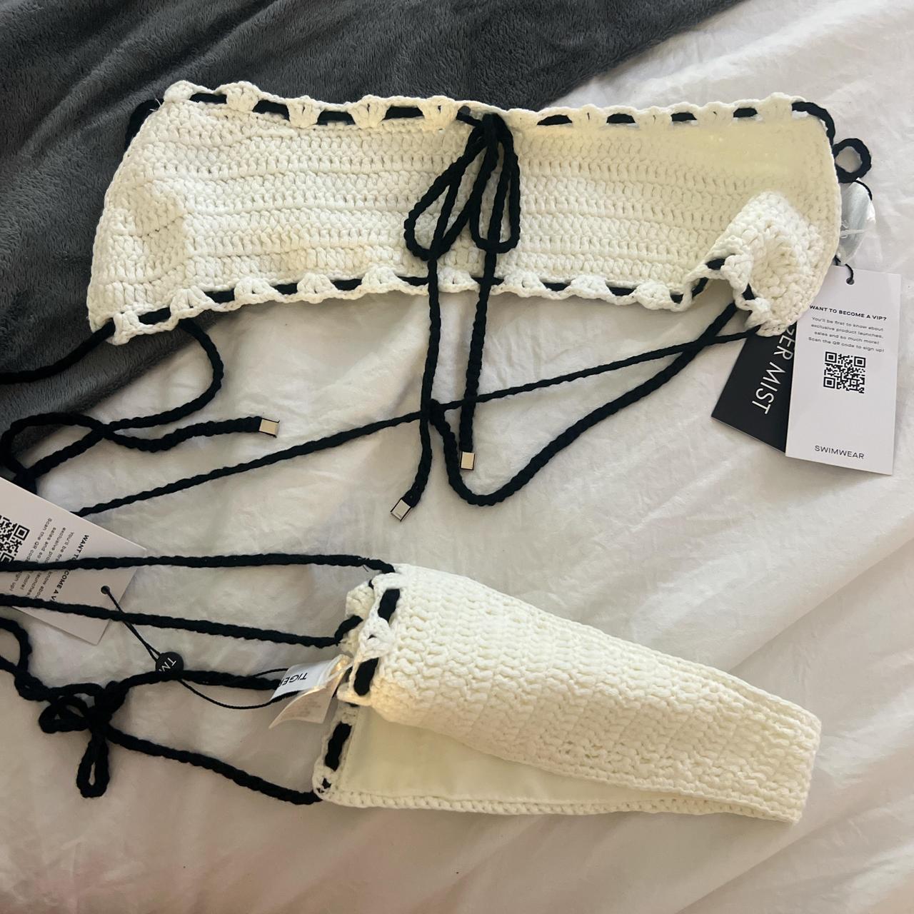 cute tiger mist white bikini set never... - Depop