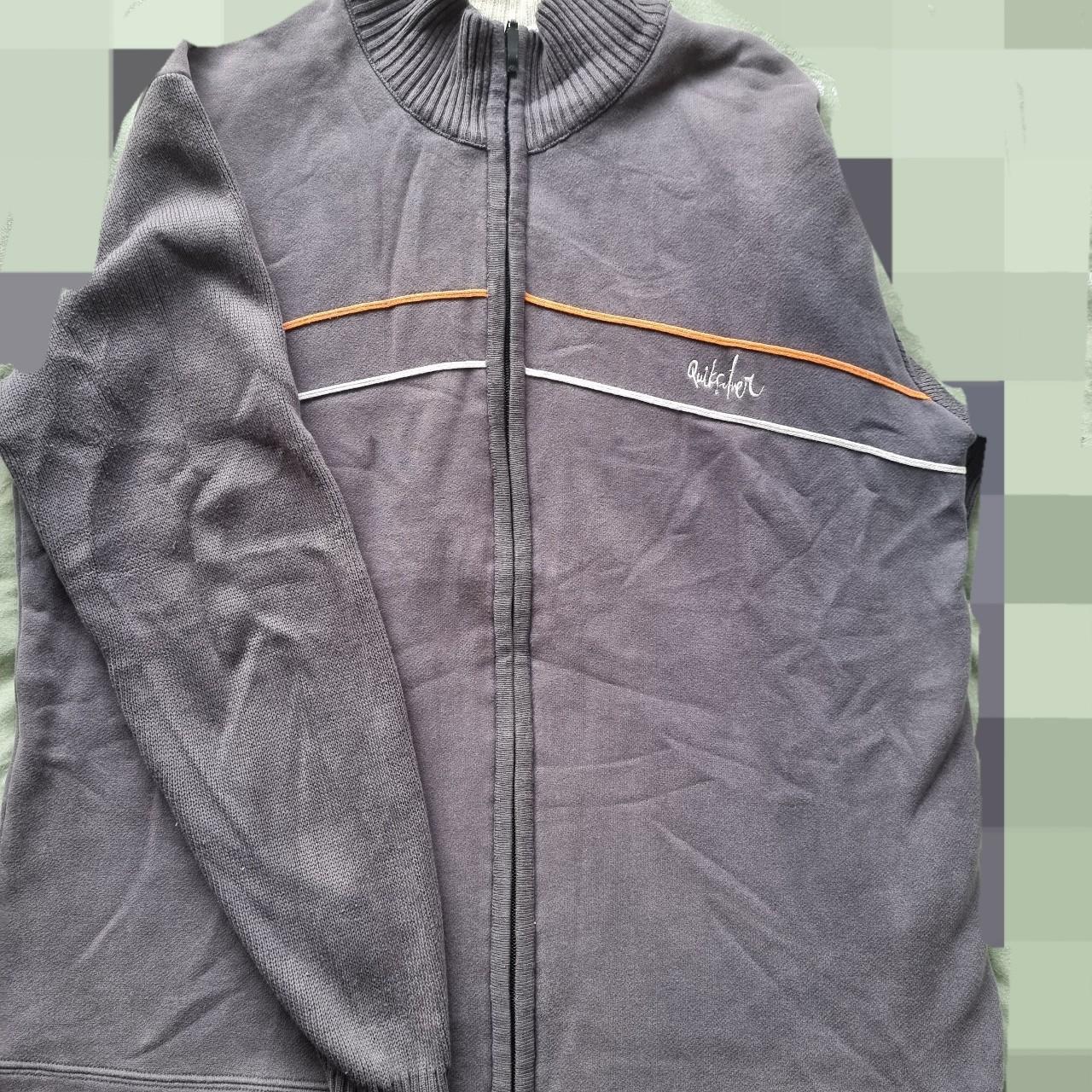 Vintage grey and orange QuickSilver zip up Size- L... - Depop