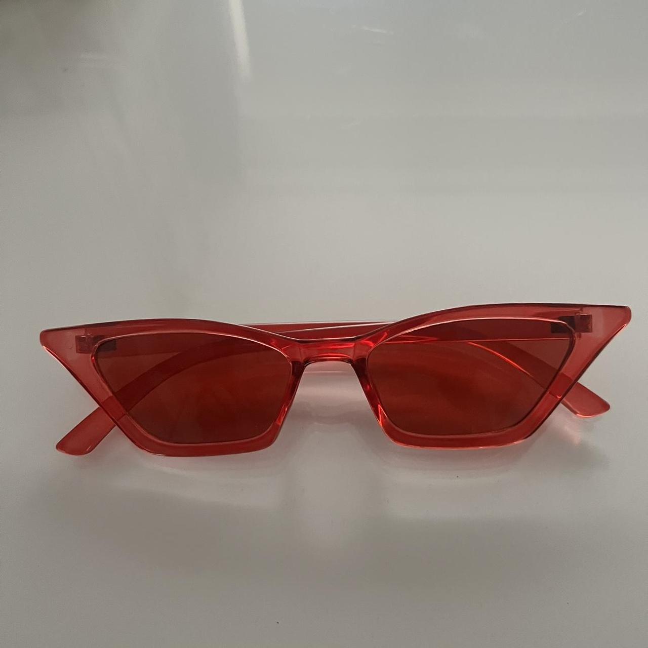 The coolest red sunglasses with coloured lenses - Depop